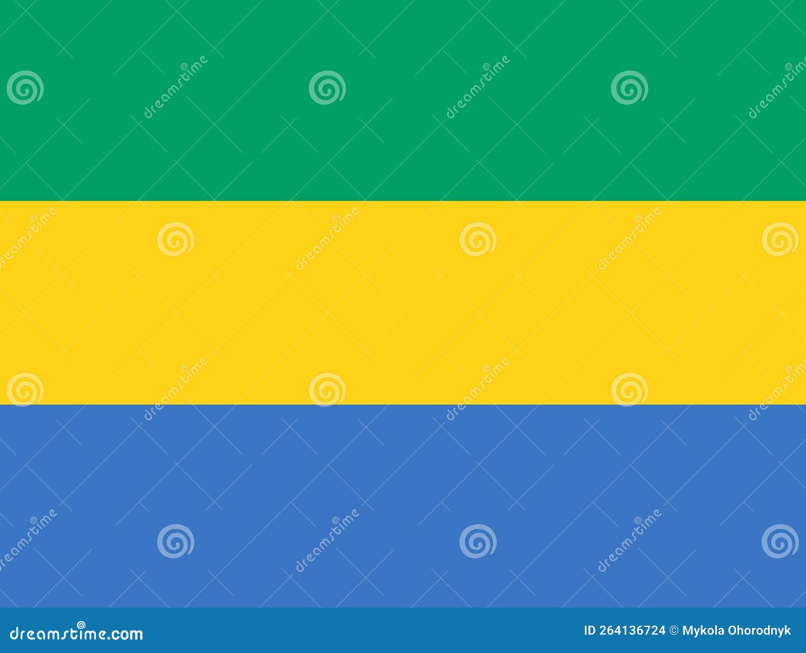 Gabonese Flag Closeup stock illustration. Illustration of clean - 264136724