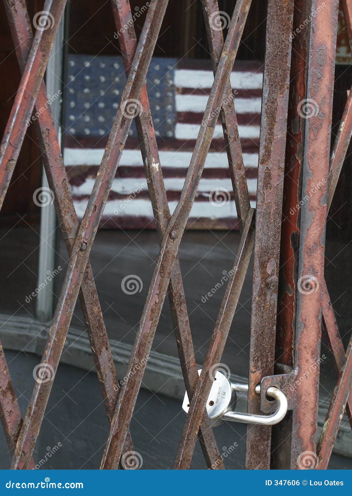 Flag and gate stock photo. Image of border, rust, safe - 347606