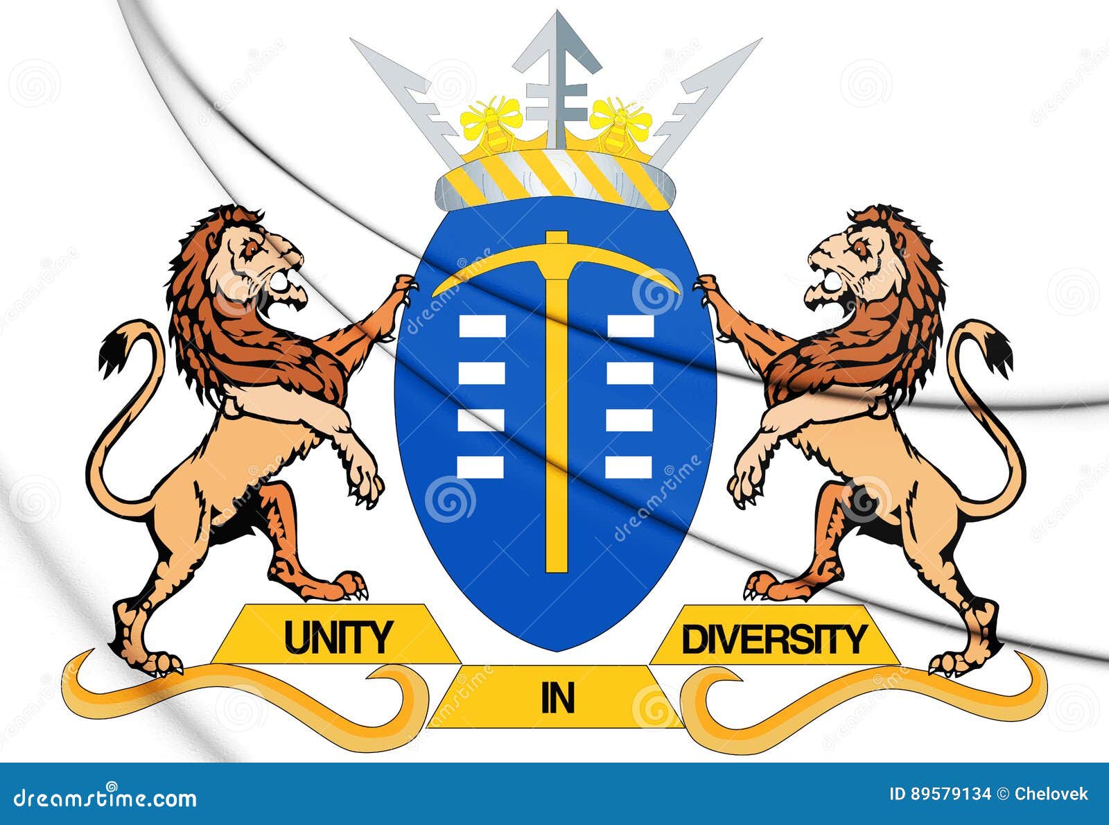 Flag of Gauteng, South Africa. 3D Illustration Stock Illustration ...
