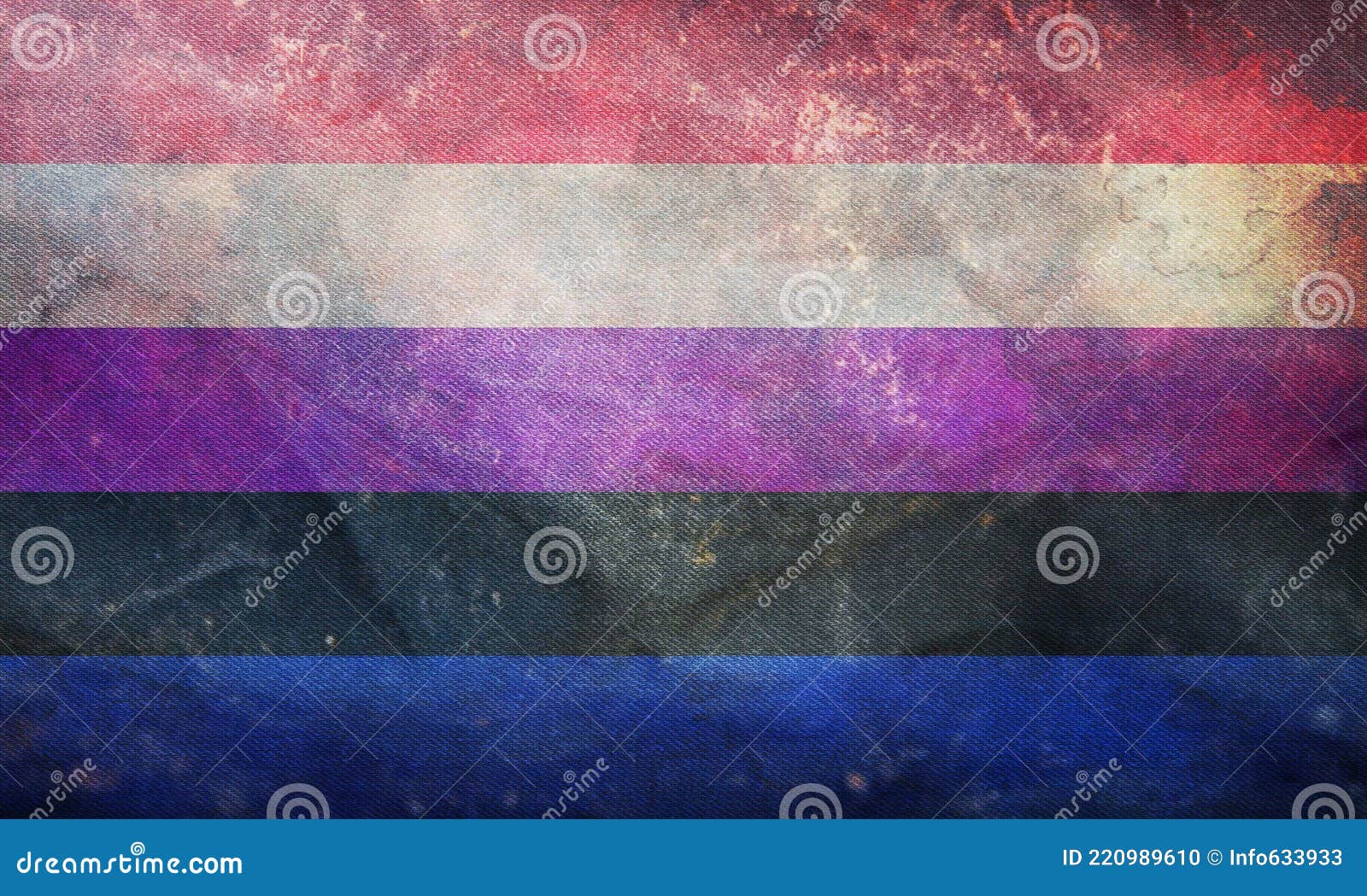 Genderfluidity Pride-flag Waving In The Wind At Cloudy Sky. Freedom And ...