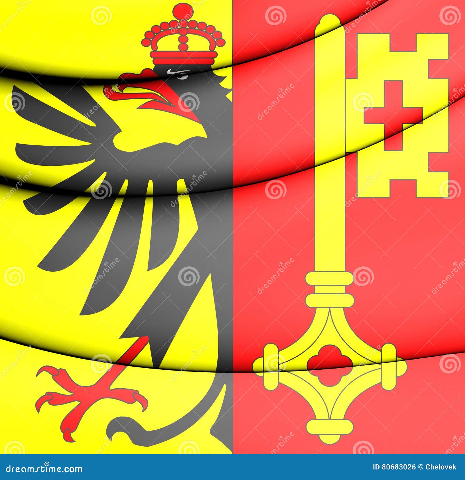 Flag of Geneva Canton, Switzerland. Stock Illustration - Illustration ...