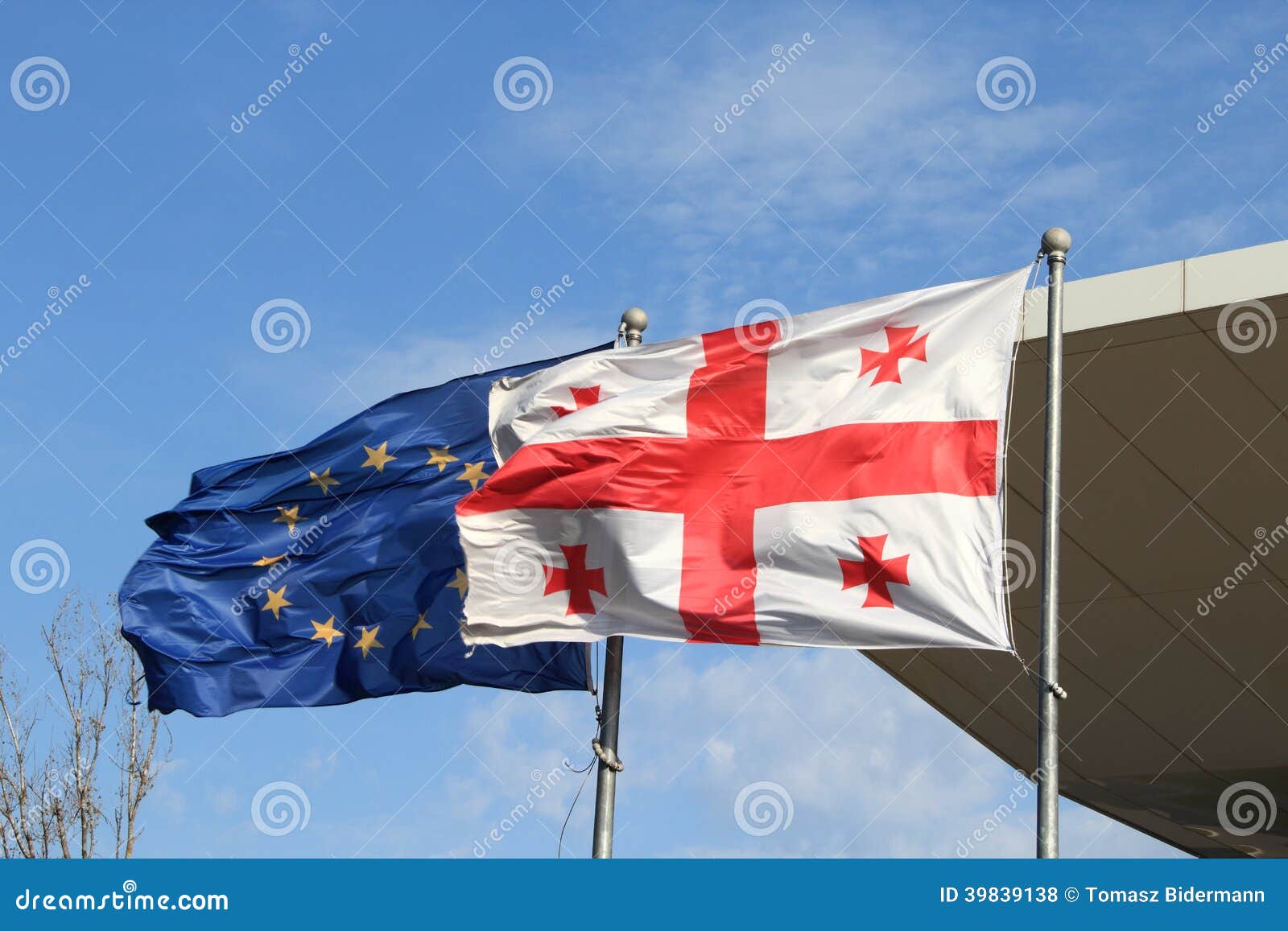 Flag of Georgia and EU stock photo. Image of union, cooperation - 39839138