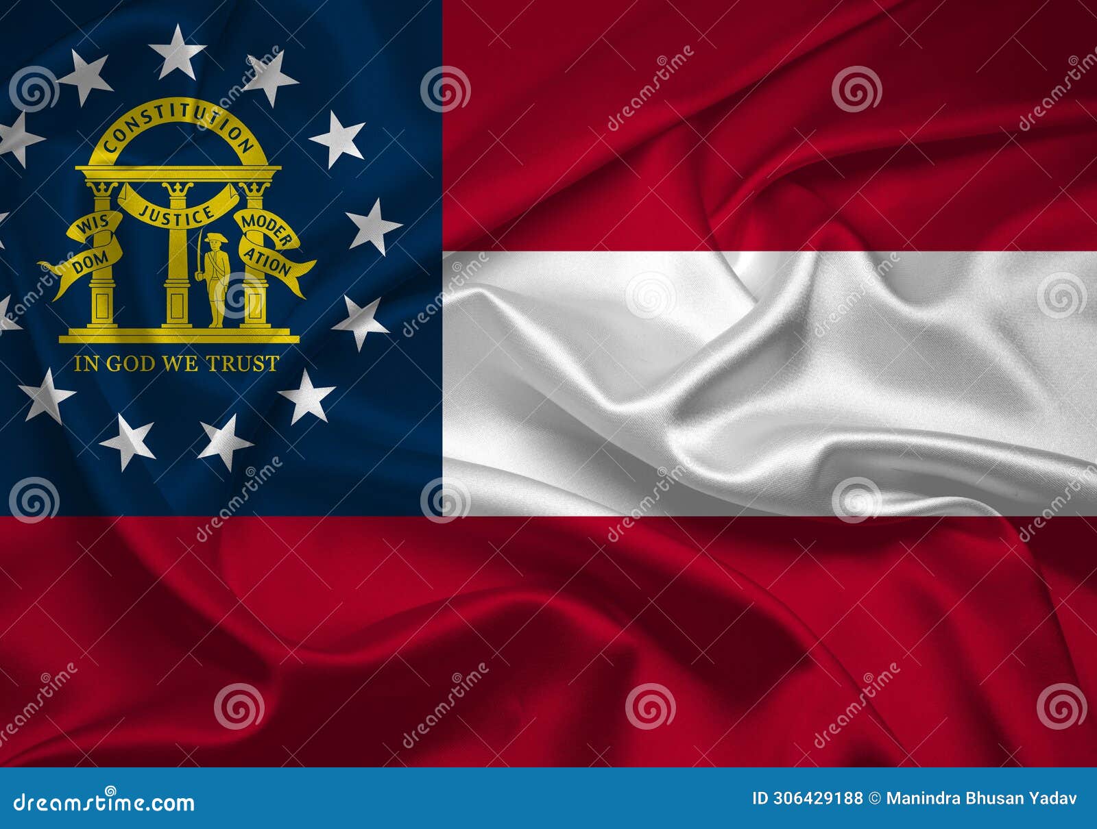 Flag of Georgia , Georgia Flag, USA State Georgia Flag Illustration ...