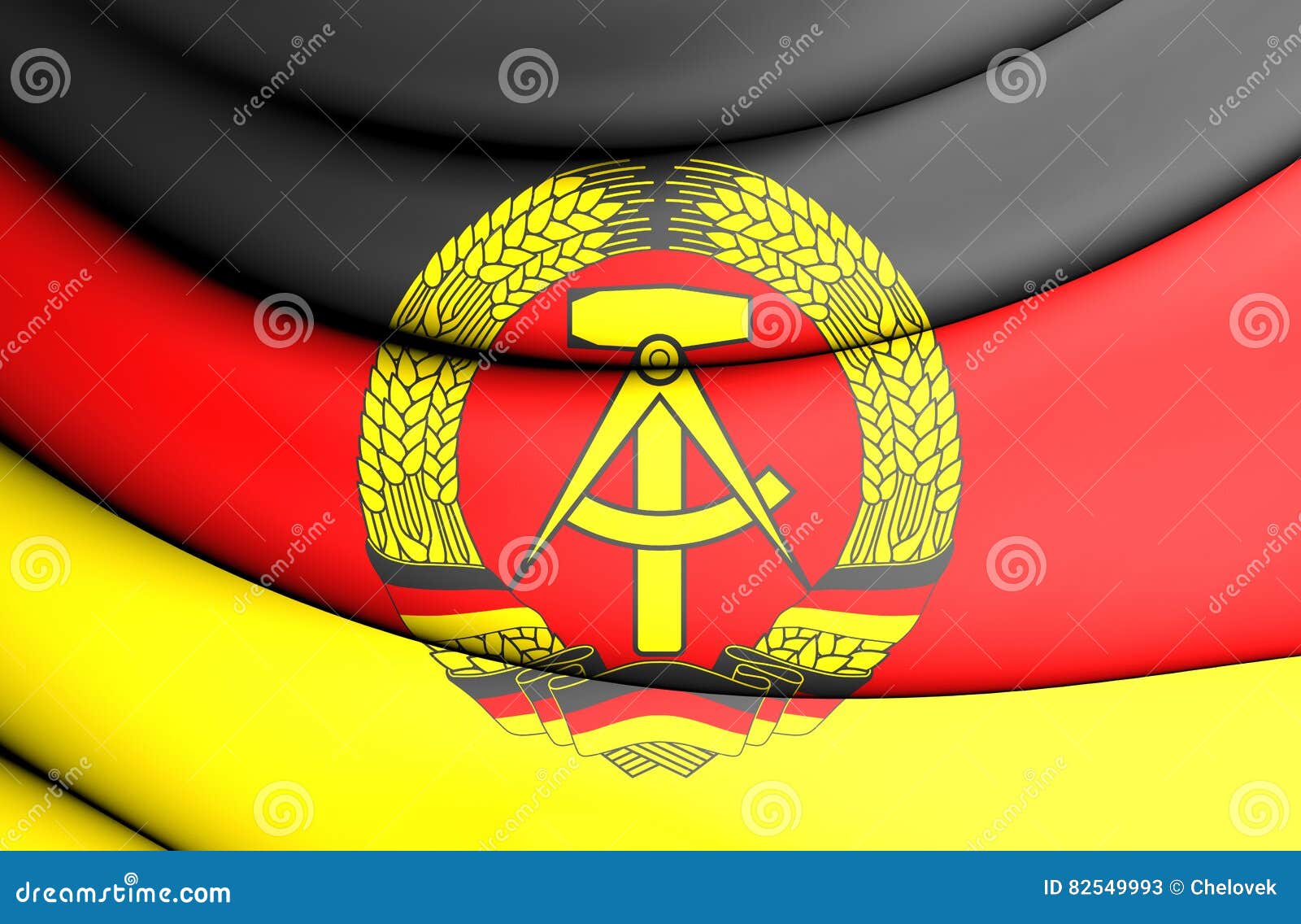 Flag of German Democratic Republic Stock Illustration - Illustration of ...