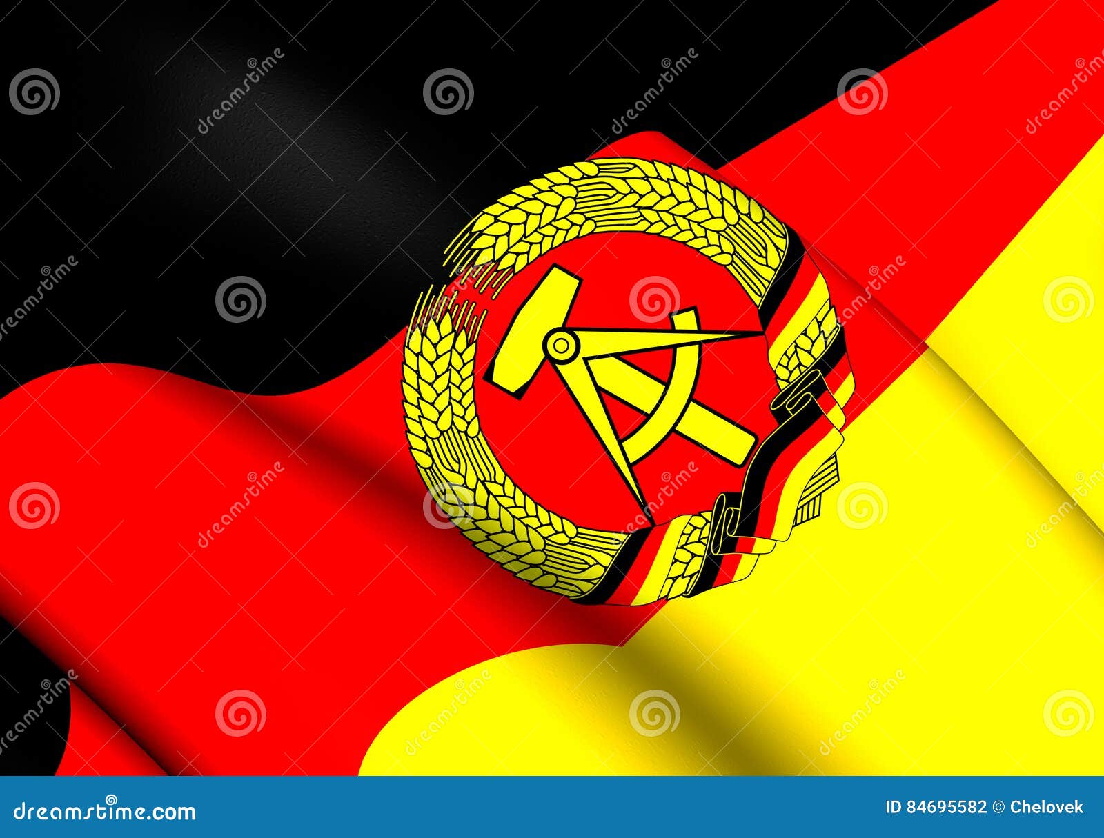Flag of German Democratic Republic Stock Illustration - Illustration of ...
