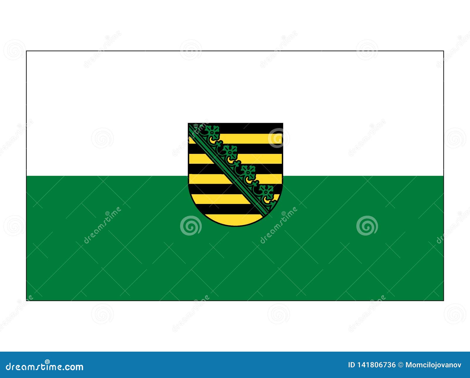 Flag of German State of Saxony Stock Vector - Illustration of grey ...