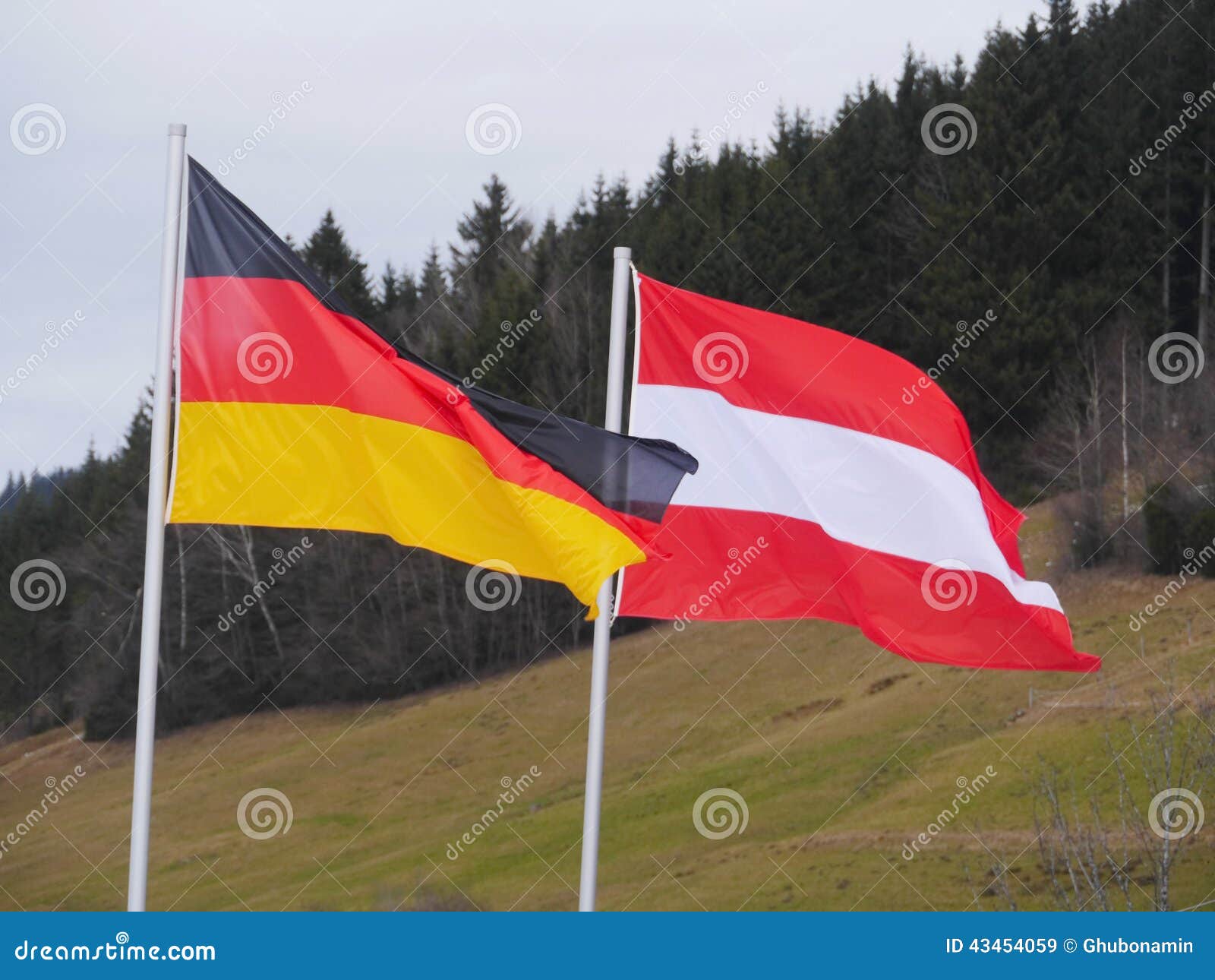 Flag Germany Austria Outdoors Stock Image - Image of flag, cloud: 43454059
