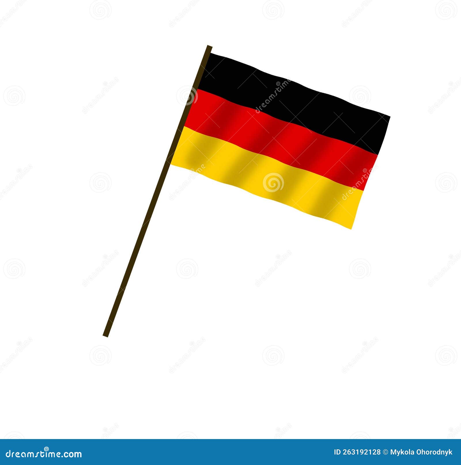 Flag of Germany Blowing in the Wind Stock Illustration - Illustration ...
