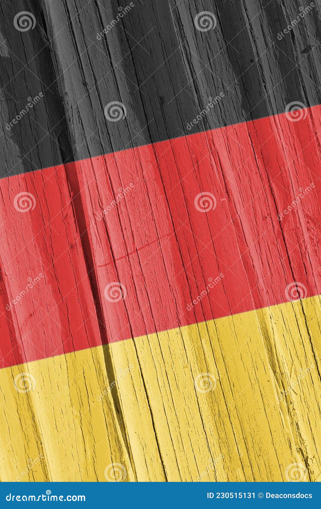 The Flag of Germany on Dry Cracked Wooden Surface. it Seems To Flutter ...