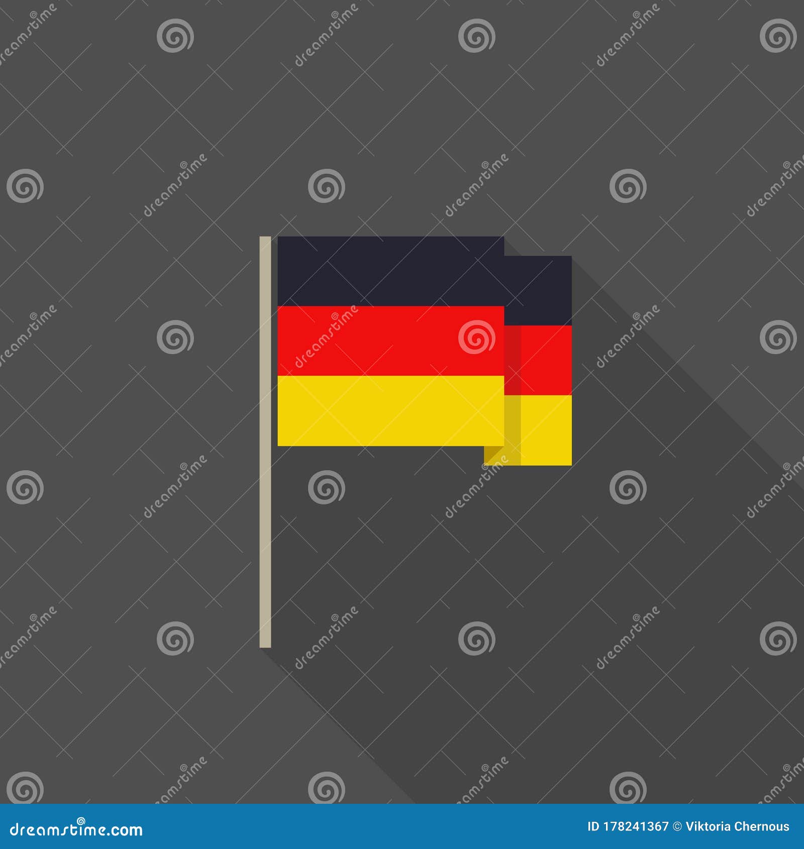 Flag of Germany Flat Icon, Vector Illustration Stock Illustration ...