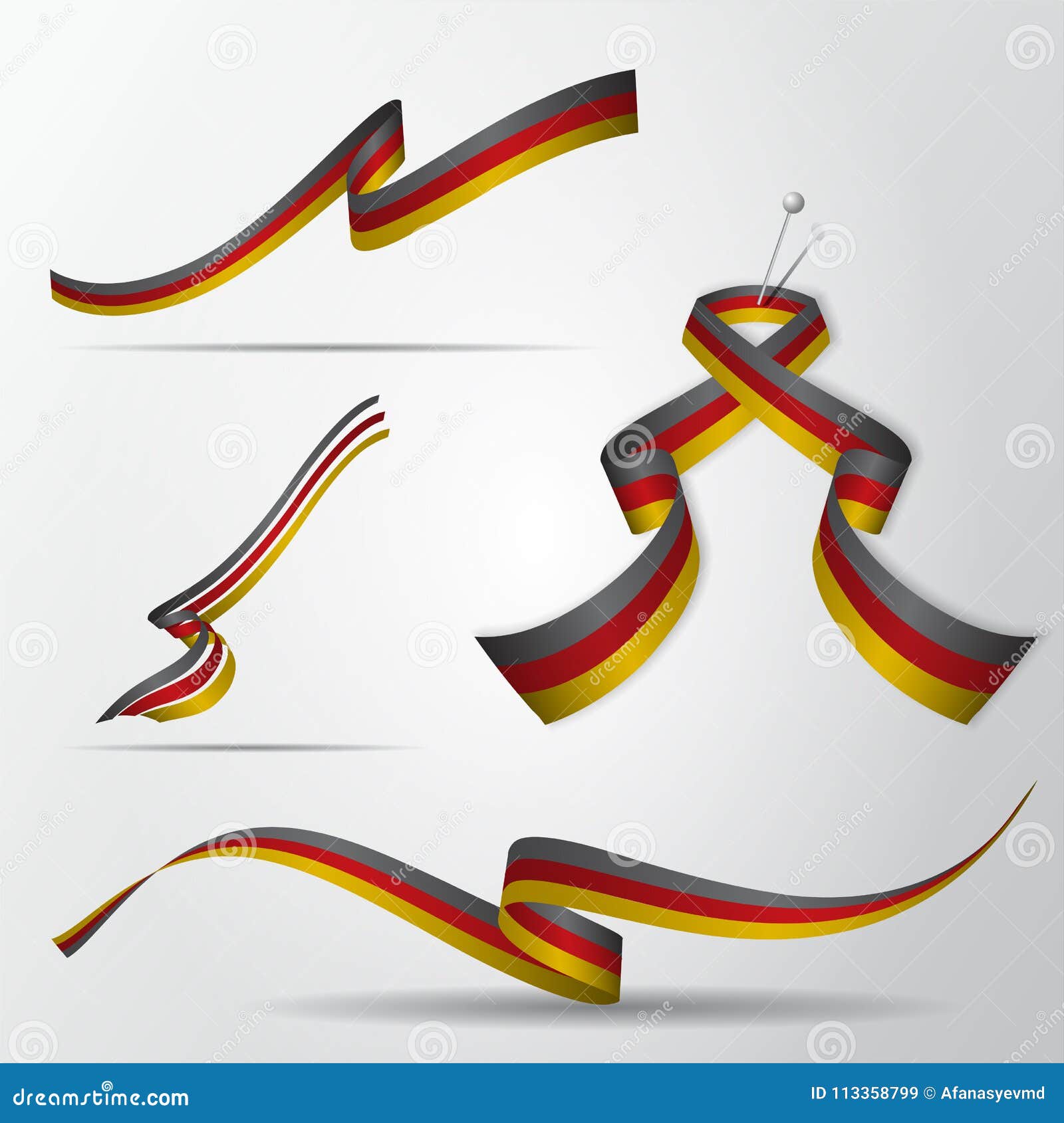 Flag of Germany. German Ribbons Set. Vector Illustration. Stock Vector ...