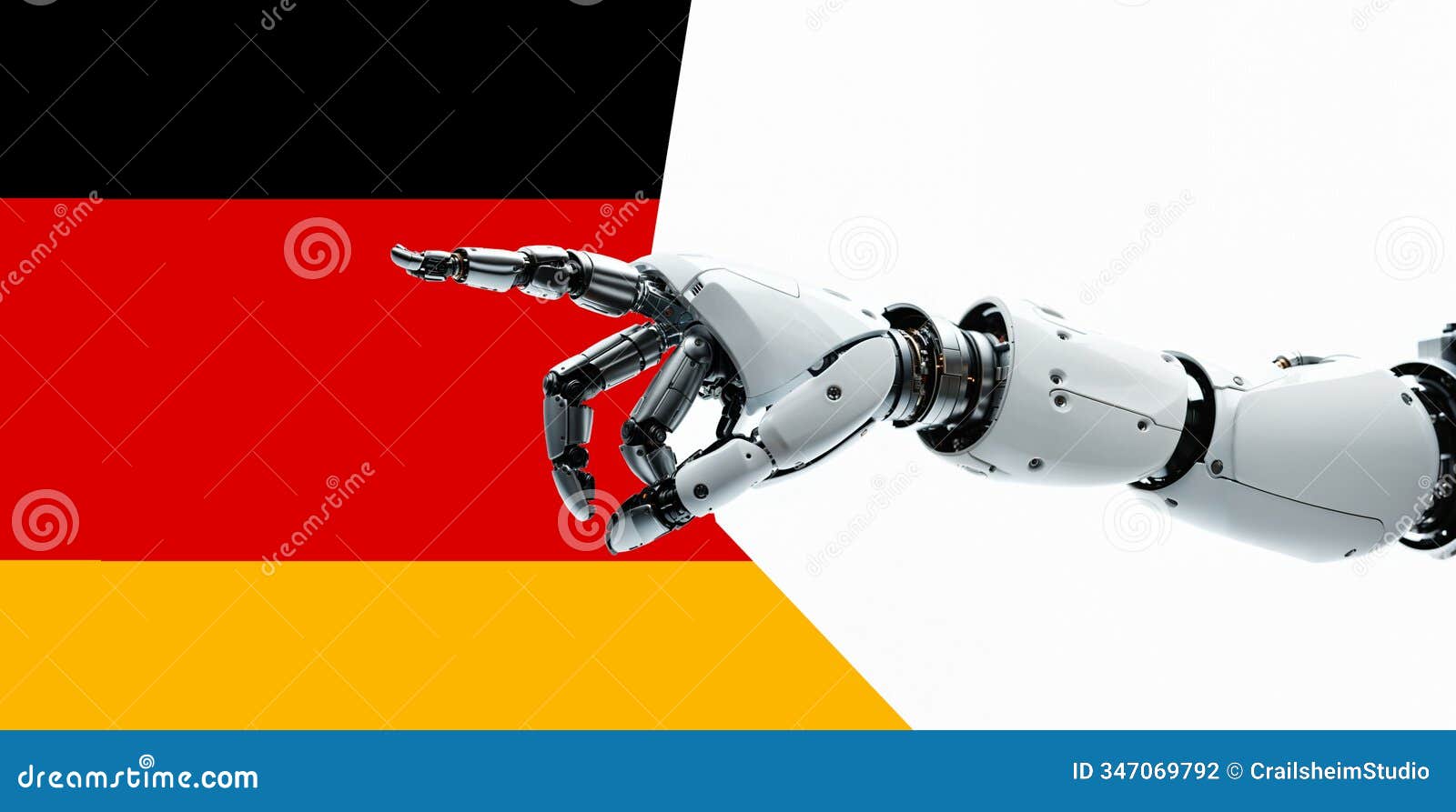 Flag of the Germany and Robot Arm with Hand Pointing, AI Technology ...