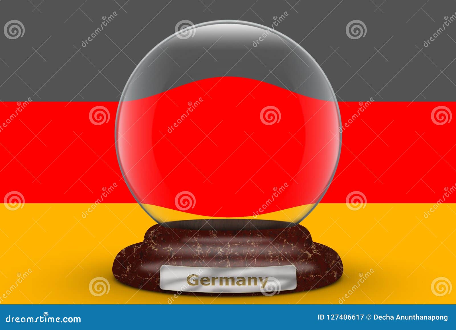 Flag of Germany on Snow Globe Stock Illustration - Illustration of ...