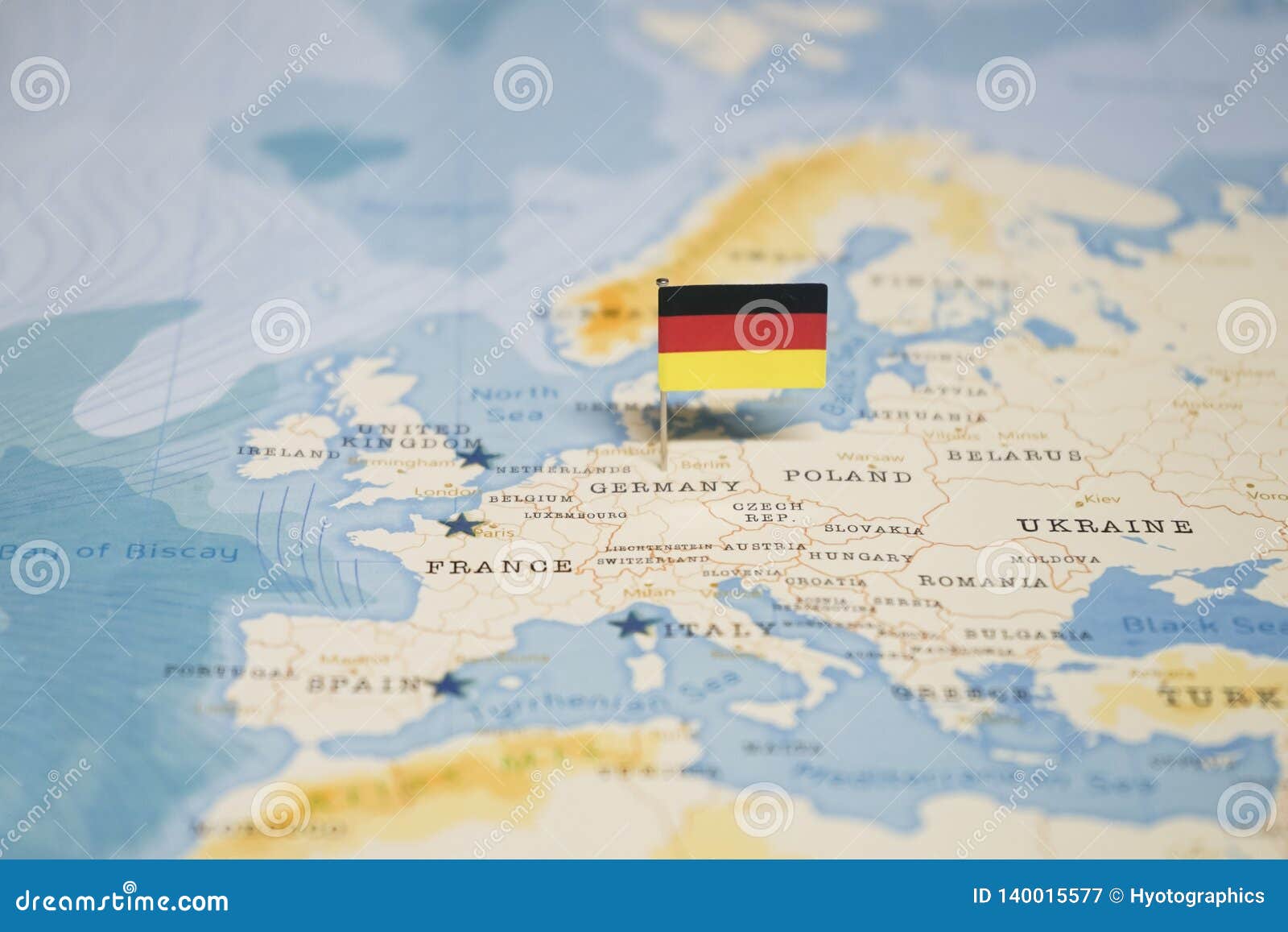 The Flag of Germany in the World Map Stock Image - Image of flag ...