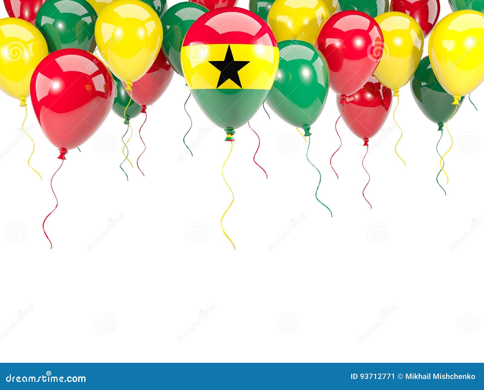 Flag of ghana on balloons stock illustration. Illustration of white ...