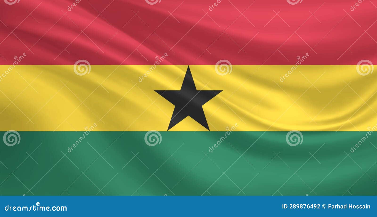 Flag of Ghana Flying in the Air Stock Illustration - Illustration of ...