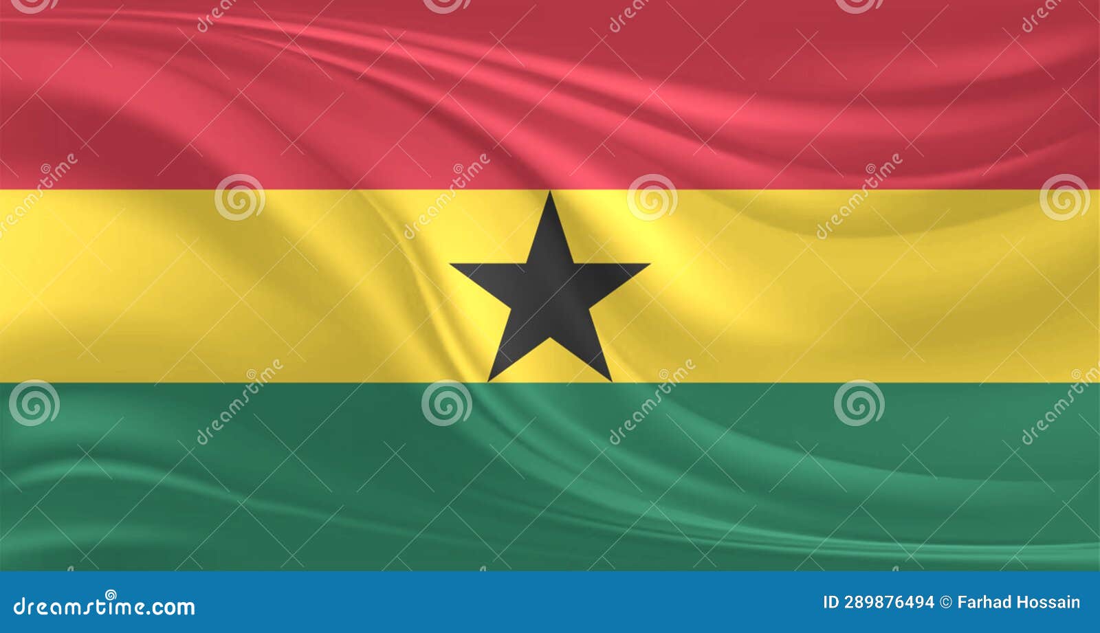 Flag of Ghana Flying in the Air Stock Illustration - Illustration of ...