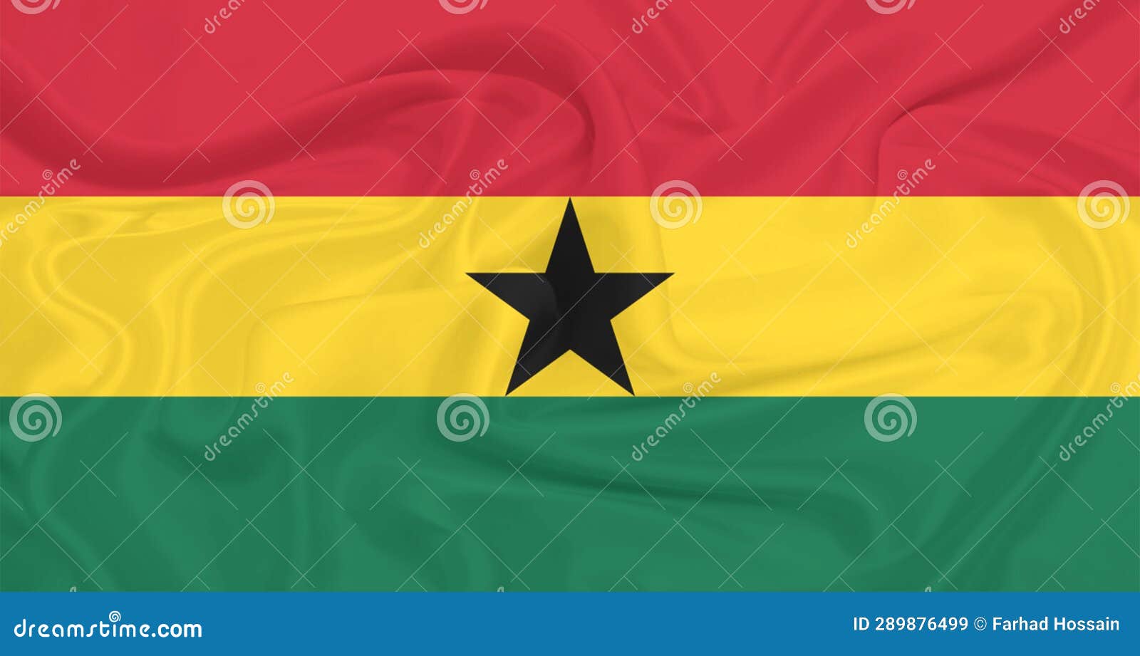 Flag of Ghana Flying in the Air Stock Illustration - Illustration of ...