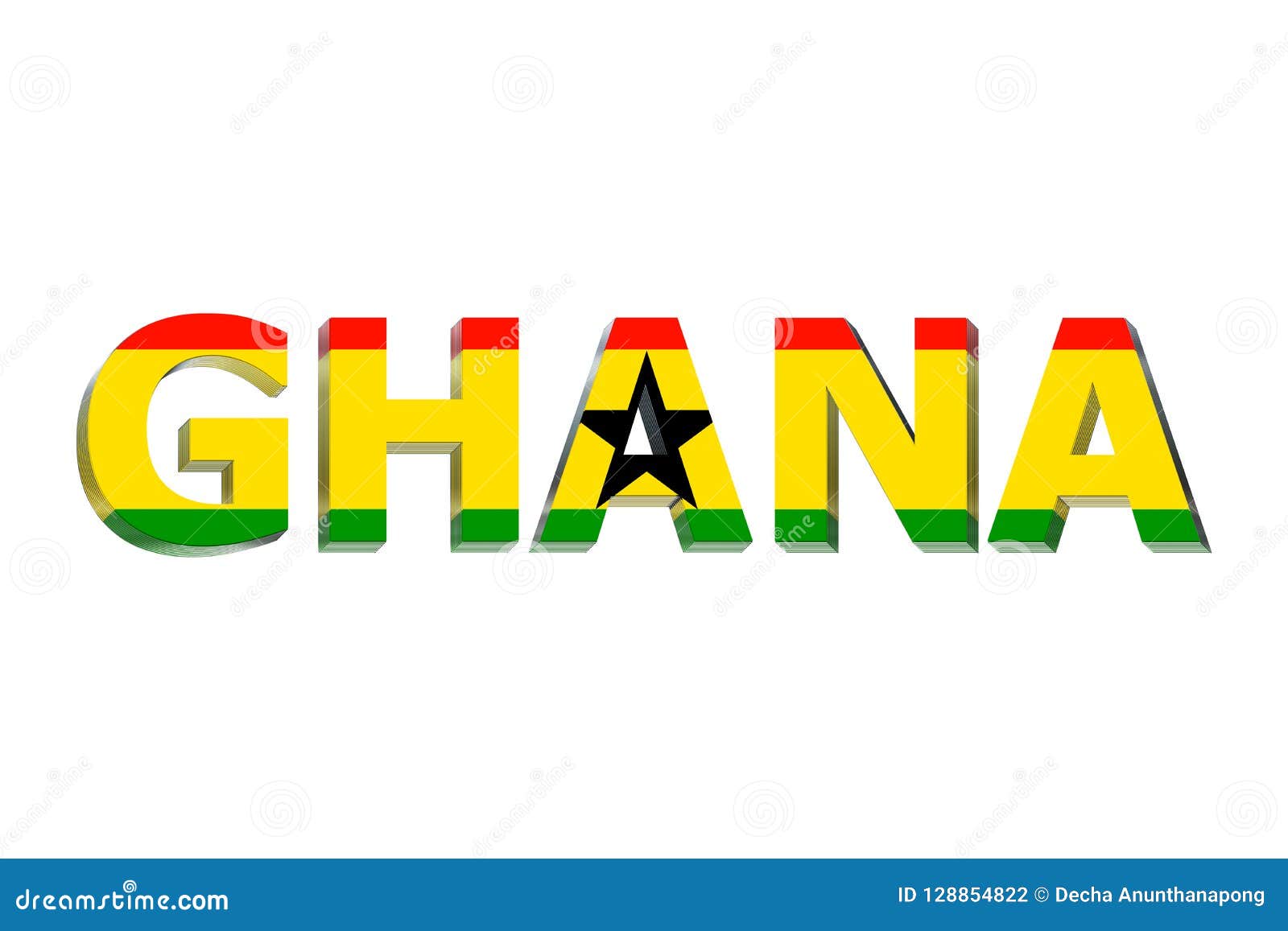 Flag of Ghana on text stock illustration. Illustration of abstract ...