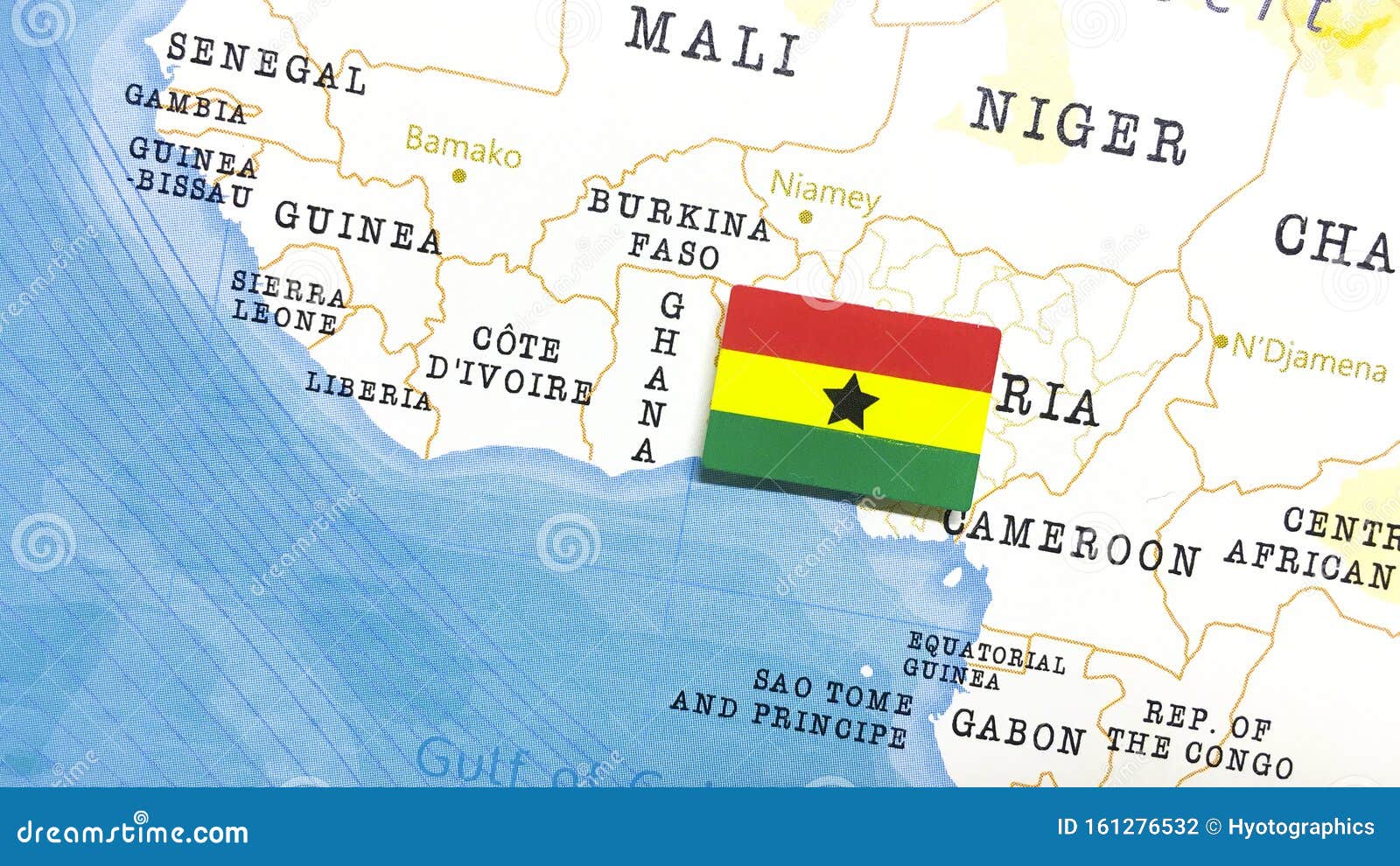 The Flag of Ghana in the World Map Stock Photo - Image of locations ...