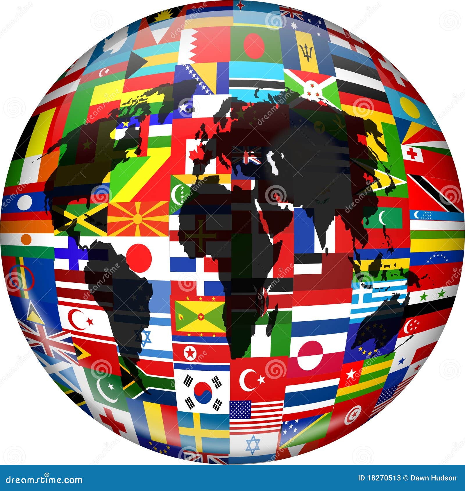 Flag Globe stock illustration. Illustration of isolated - 18270513