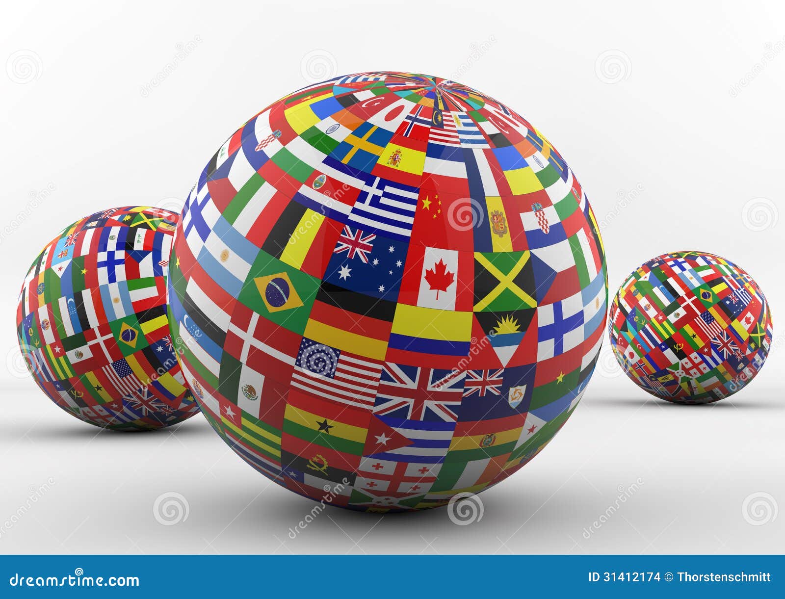 Flag Globe with Different Country Flags Stock Illustration ...