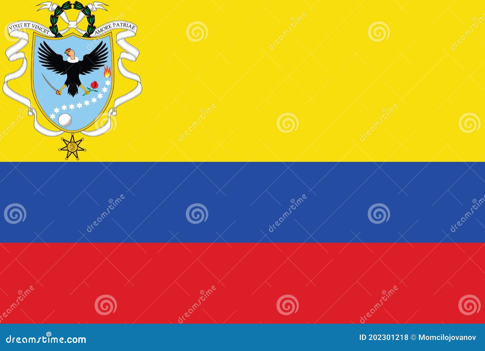 Gran Colombia Or Great Colombia Historical Flag, 1821 - 1830 Vector ...