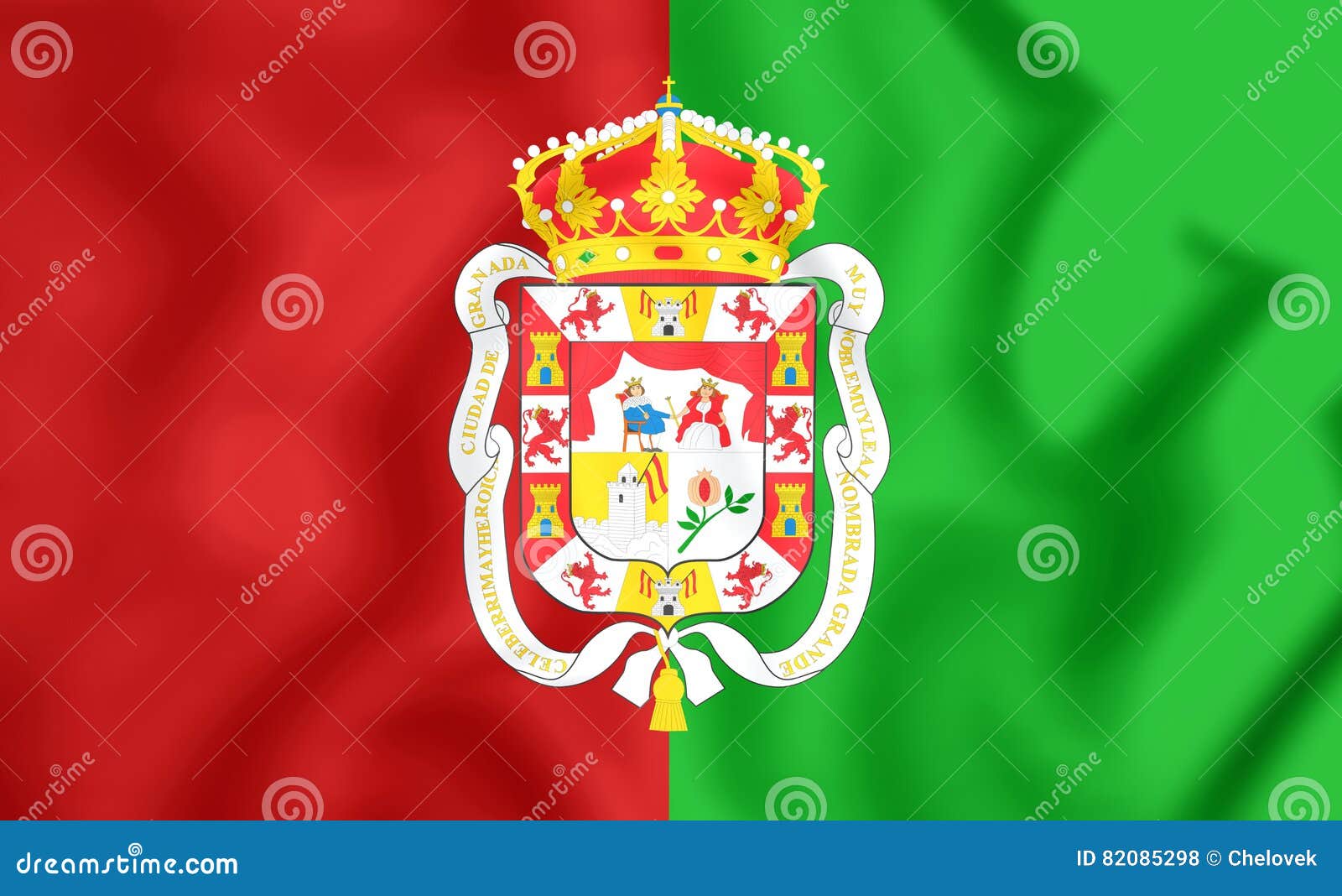 Flag of Granada City, Spain. Stock Illustration - Illustration of ...