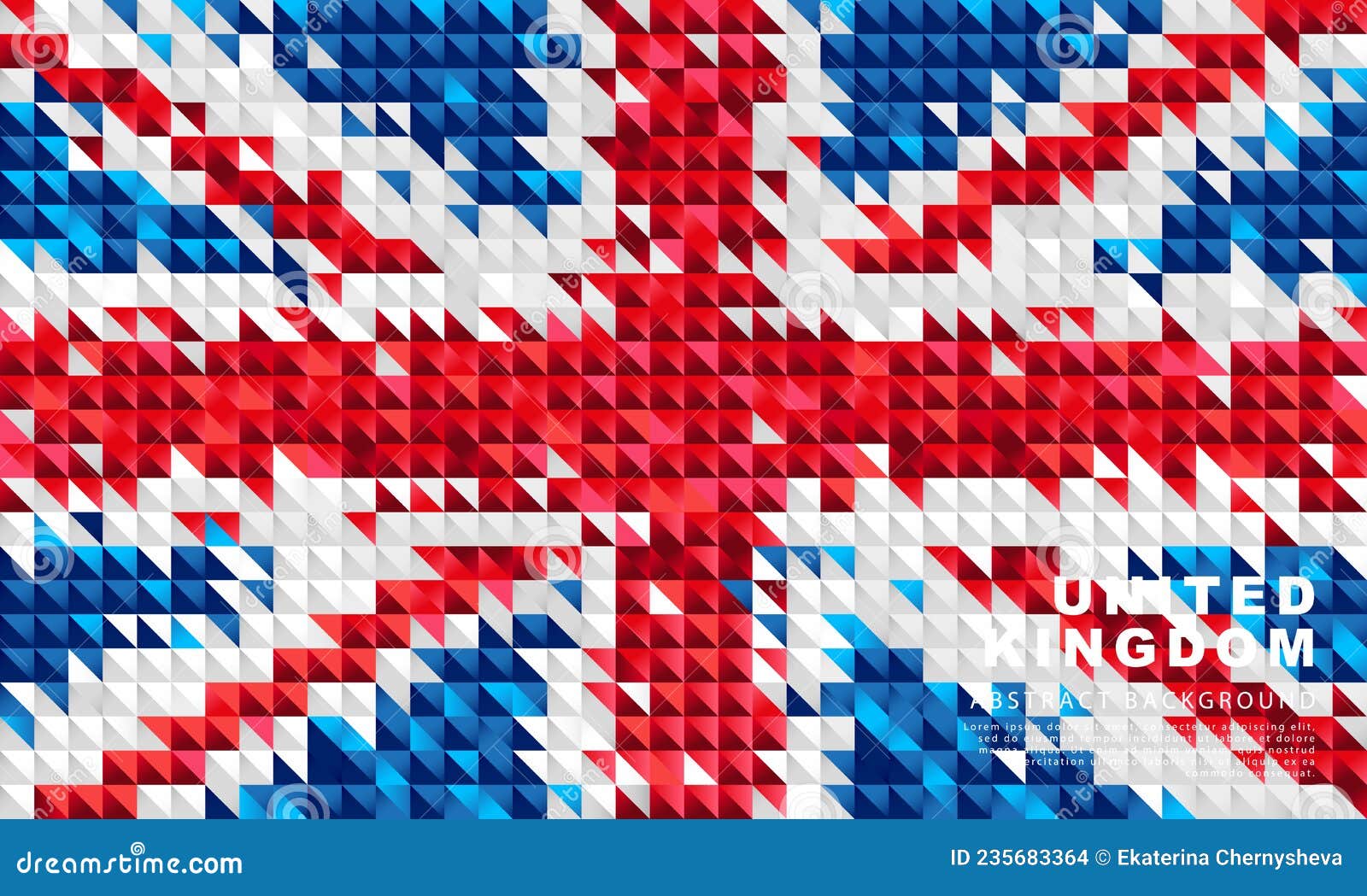 Flag of the Great Britain. Abstract Background of Small Triangles in ...