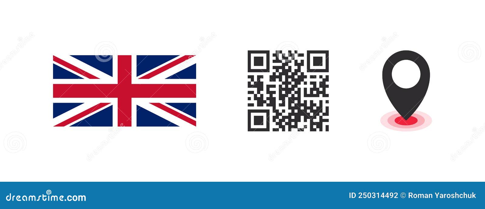 Flag of the Great Britain. Flag of the Country, QR Code with ...