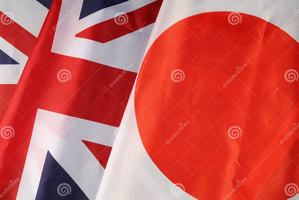 Flag of Great Britain and Japan Stock Image - Image of economy ...