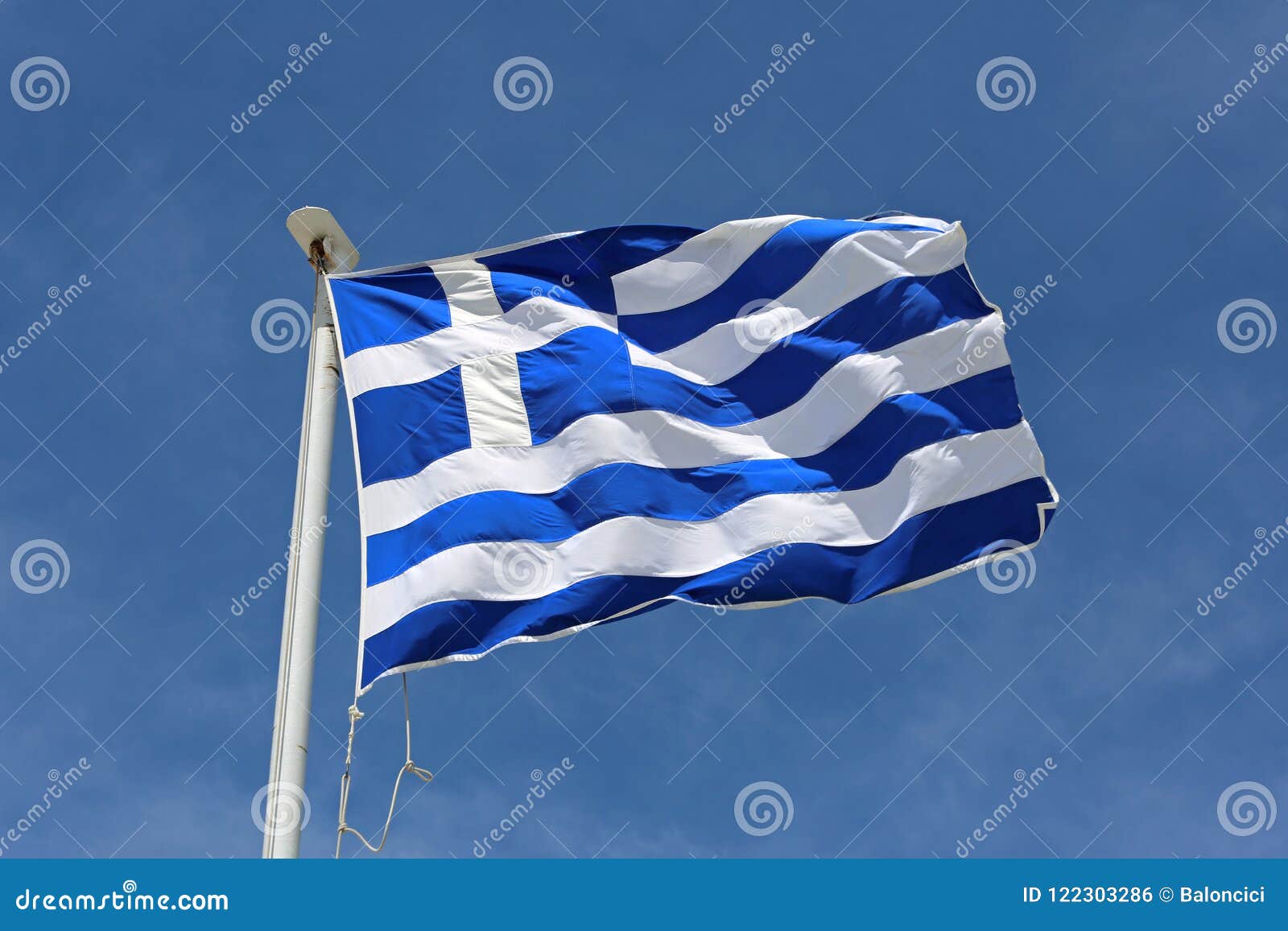 Greek Flag stock photo. Image of cloth, flying, greek - 122303286