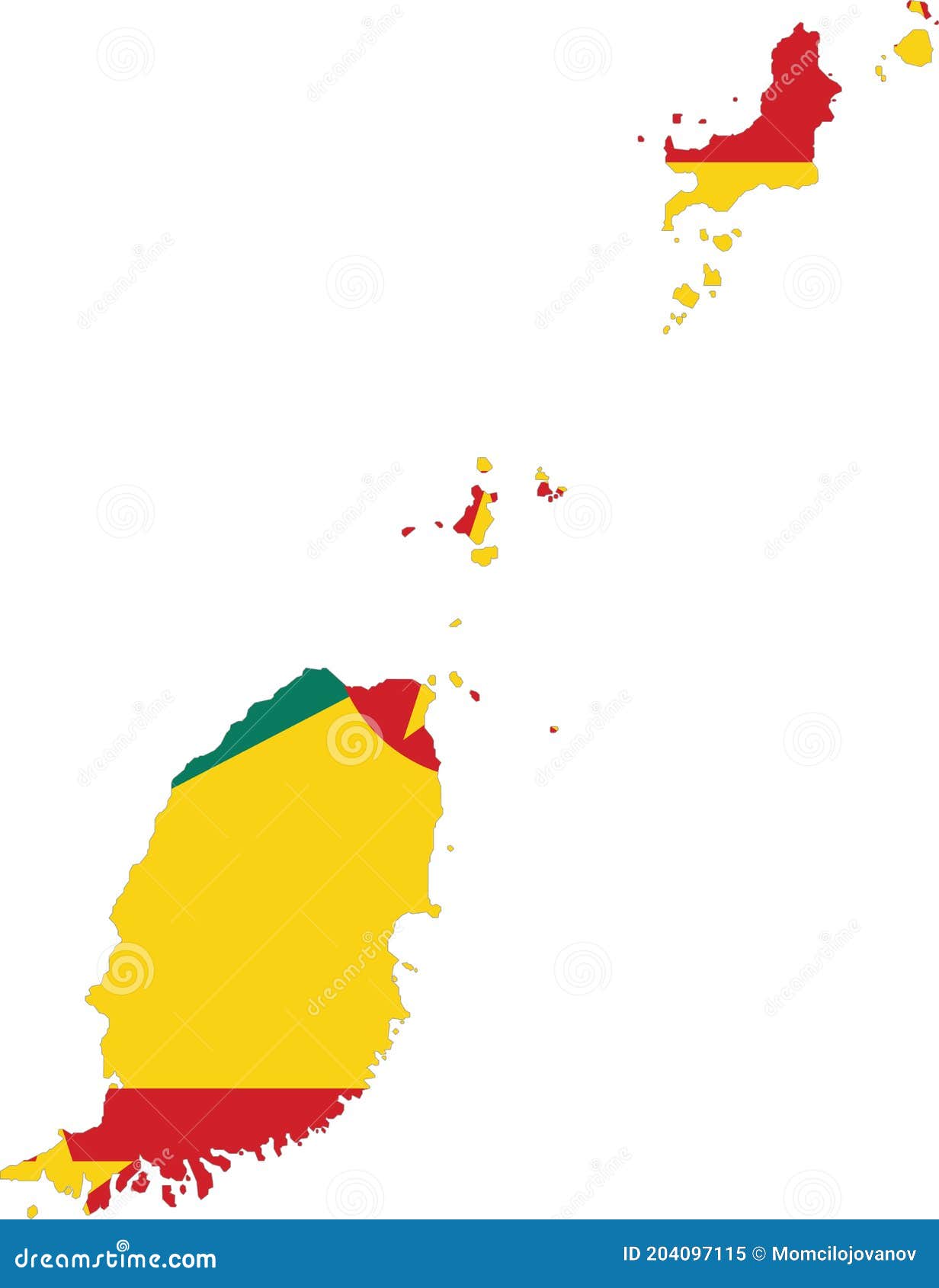 Flag map of Grenada stock vector. Illustration of country - 204097115