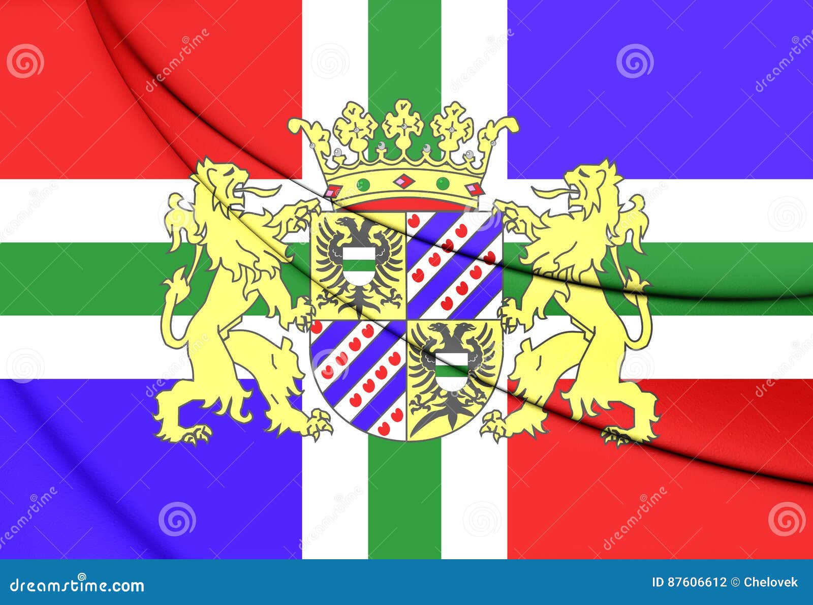 Flag of Groningen Province, Netherlands. Stock Illustration ...