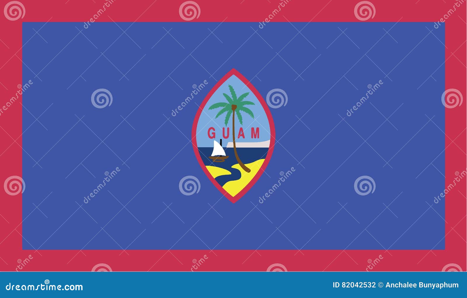 Flag of Guam Icon Illustration Stock Illustration - Illustration of ...