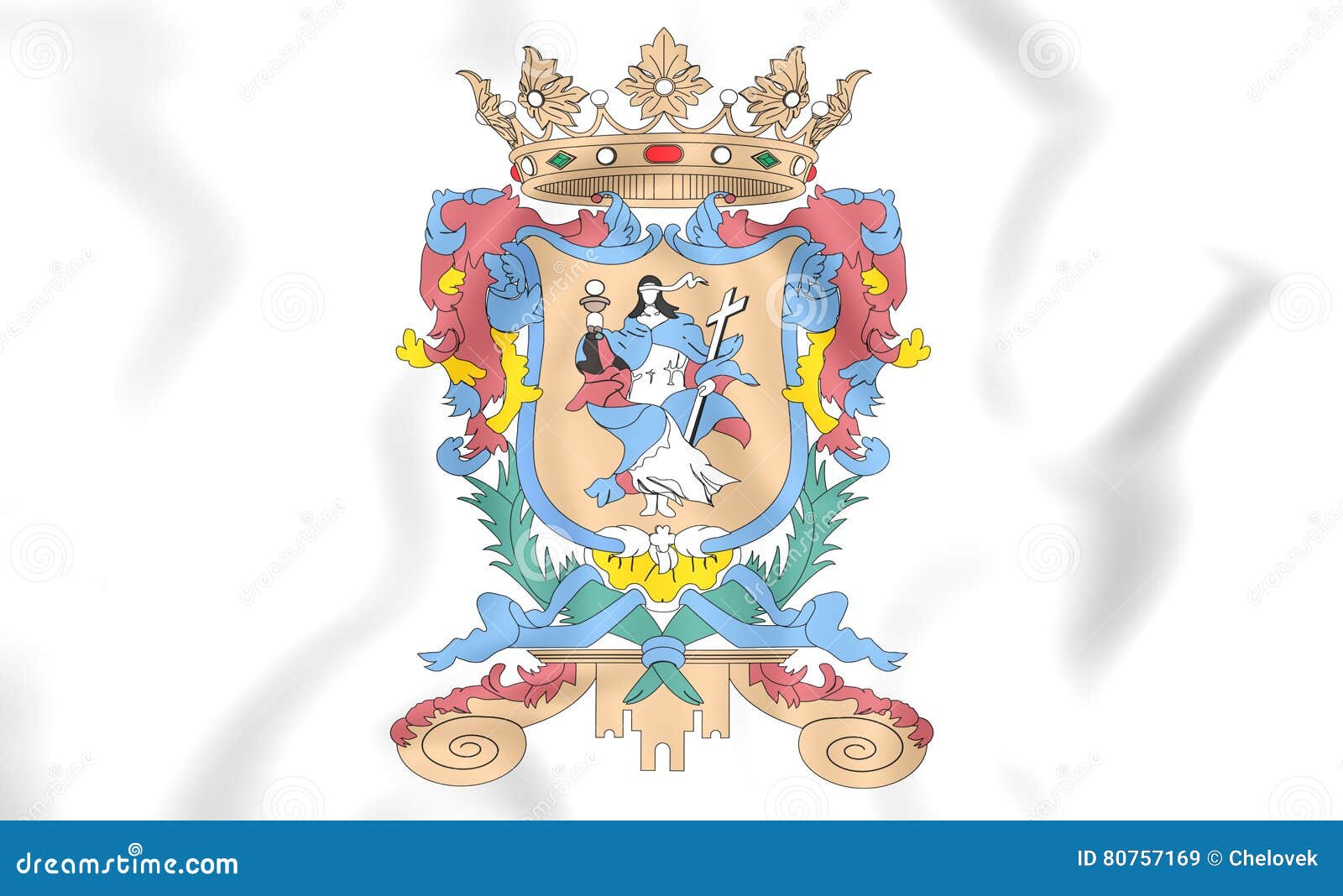 Flag of Guanajuato, Mexico. Stock Illustration - Illustration of render ...