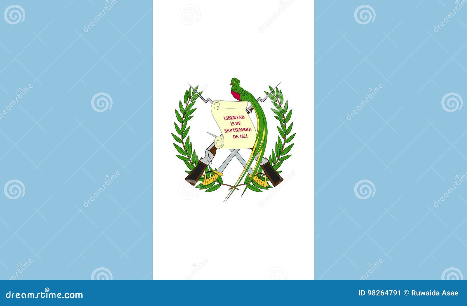 Flag of Guatemala stock vector. Illustration of sign - 98264791