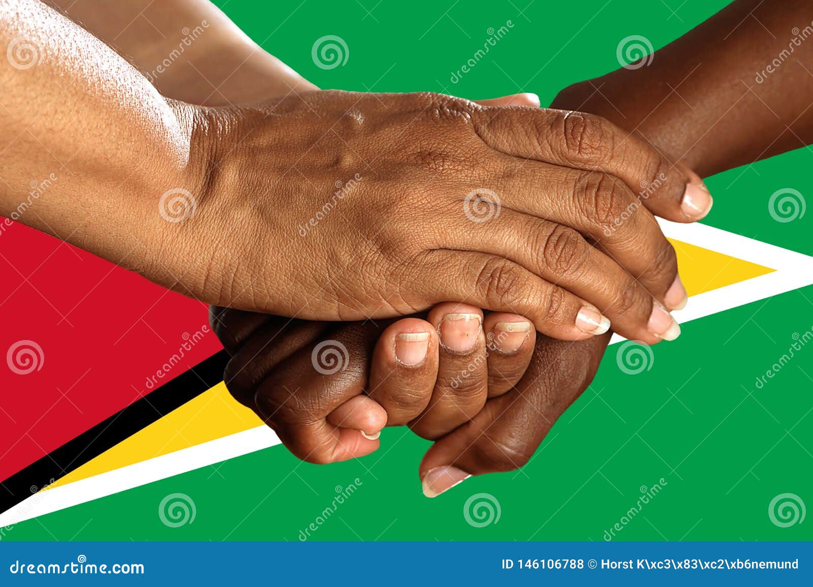 Flag of Guyana, Intergration of a Multicultural Group of Young People ...