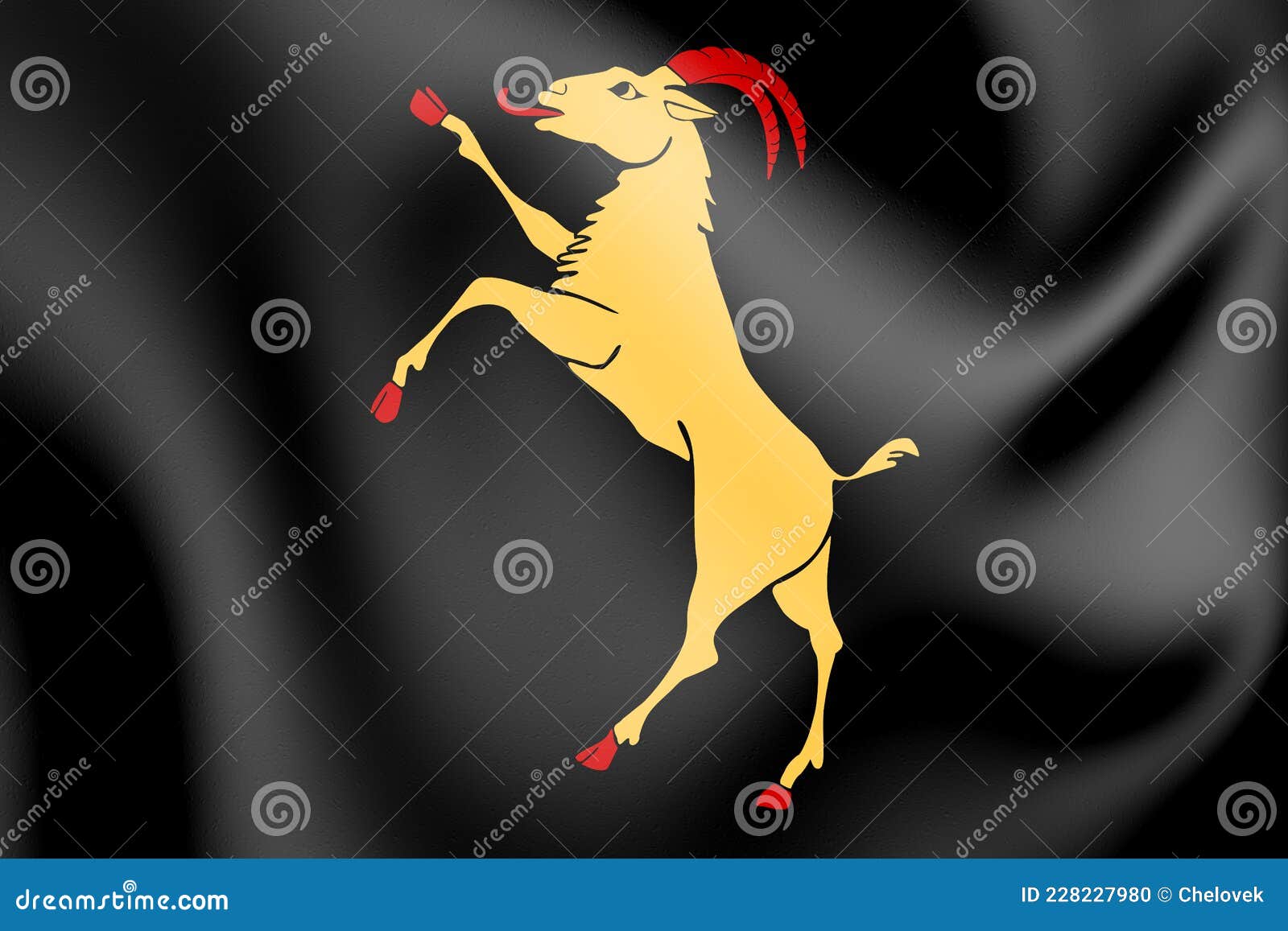 Flag of Halsingland County, Sweden. 3D Illustration Stock Illustration ...