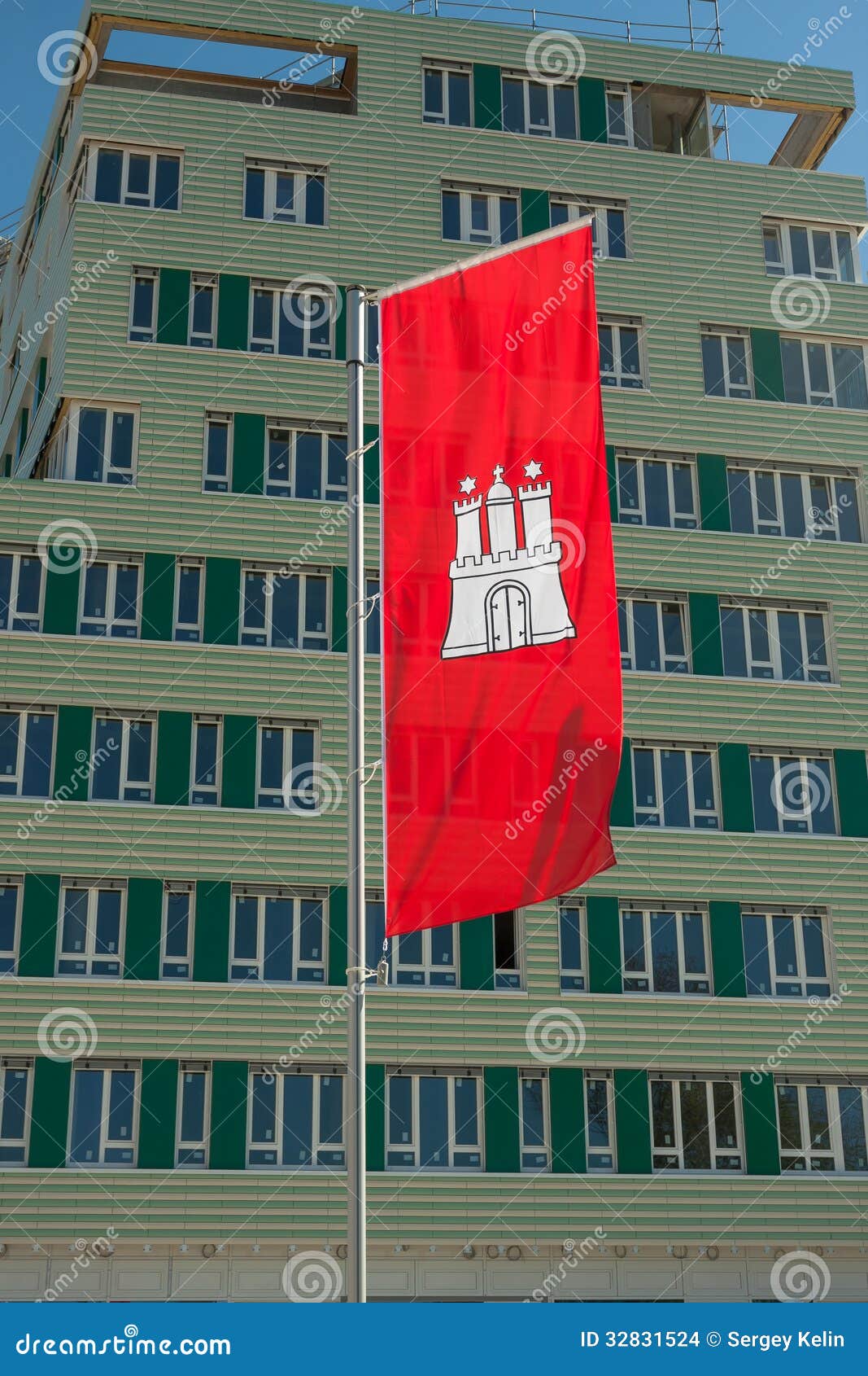 Flag of Hamburg stock photo. Image of banner, hamburg - 32831524