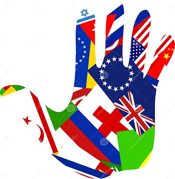 Flag hand stock illustration. Illustration of human, world - 7778403