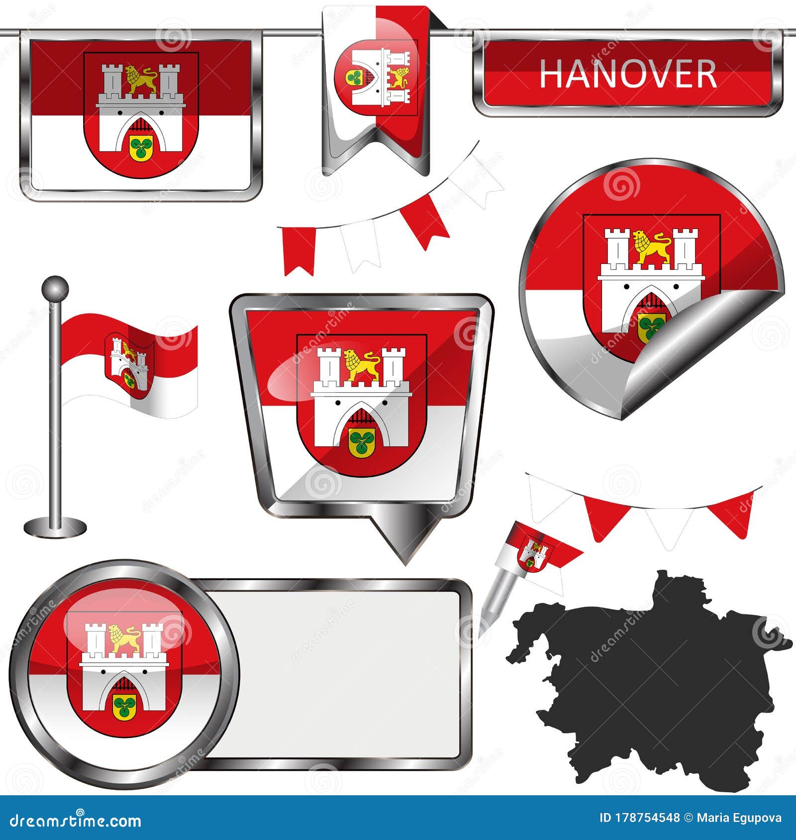 Flag of Hanover, Germany stock vector. Illustration of flag - 178754548