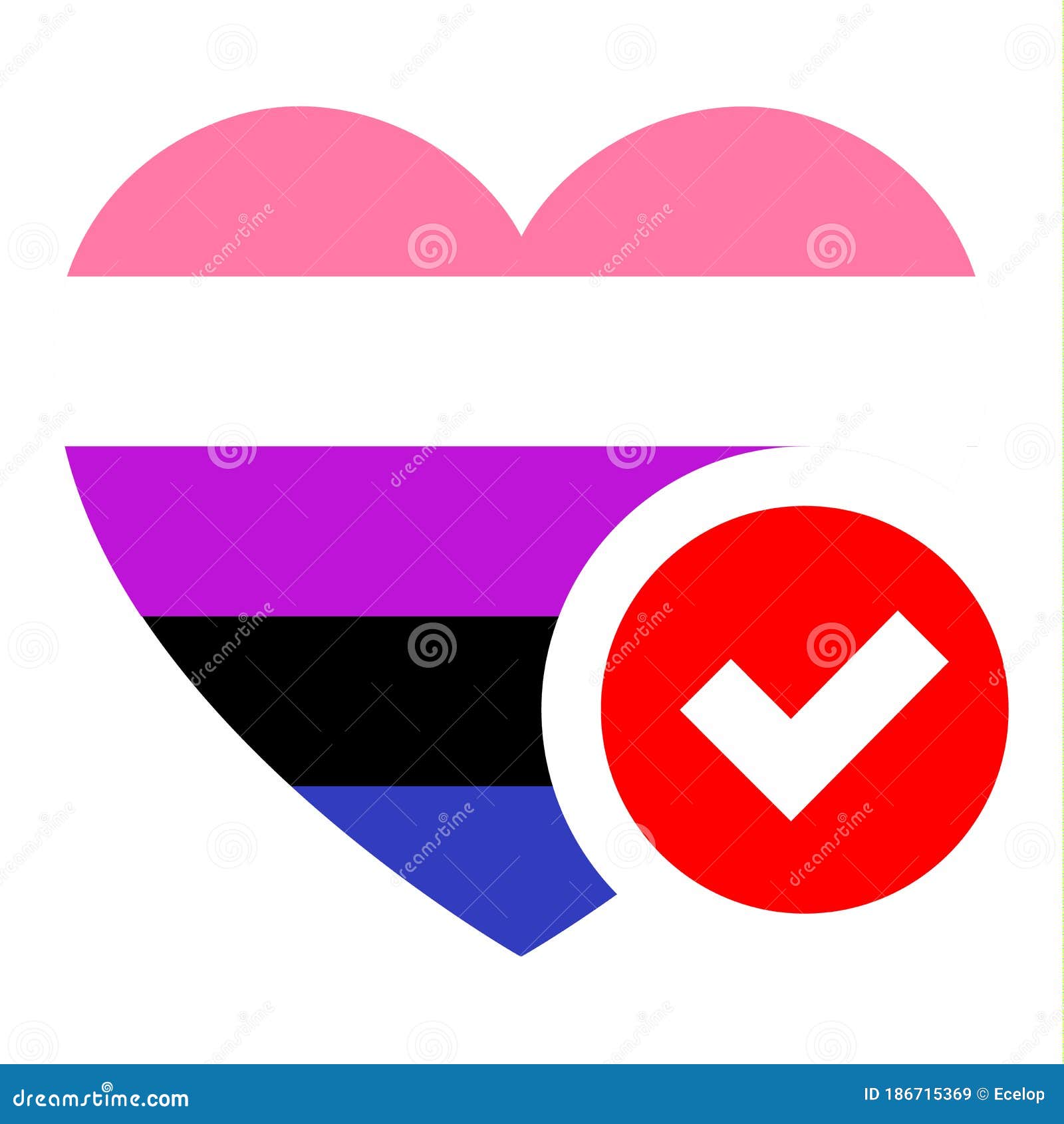 Genderfluid Pride Flag Isolated On White Background Vector Illustration ...