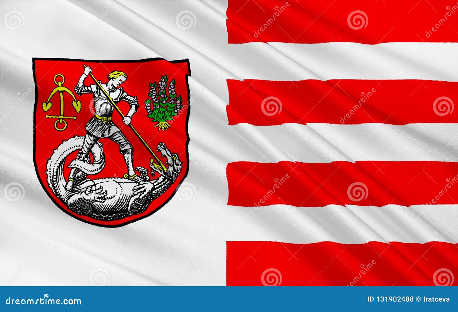 Flag of Heide in Schleswig-Holstein, Germany Stock Illustration ...