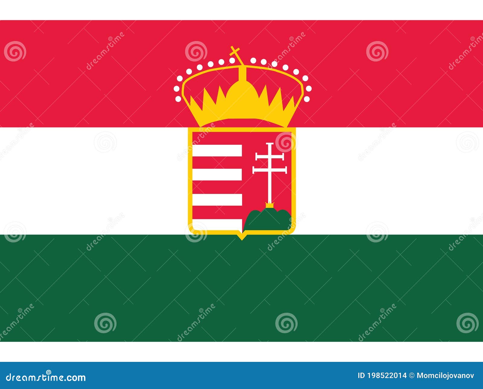 Flag of Hungary from 1869 To 1918 Stock Vector - Illustration of flag ...