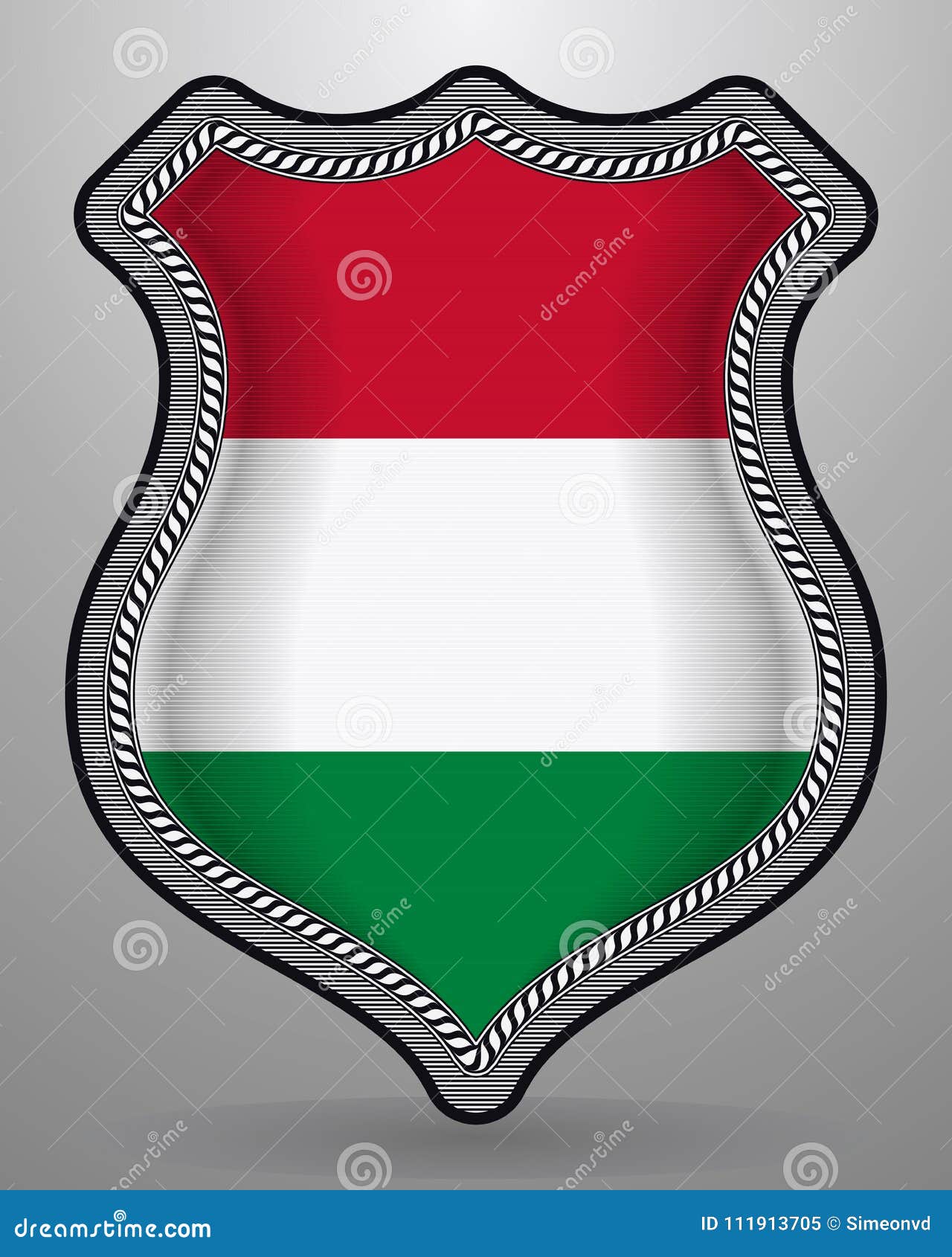Flag of Hungary. Vector Badge and Icon Stock Vector - Illustration of ...