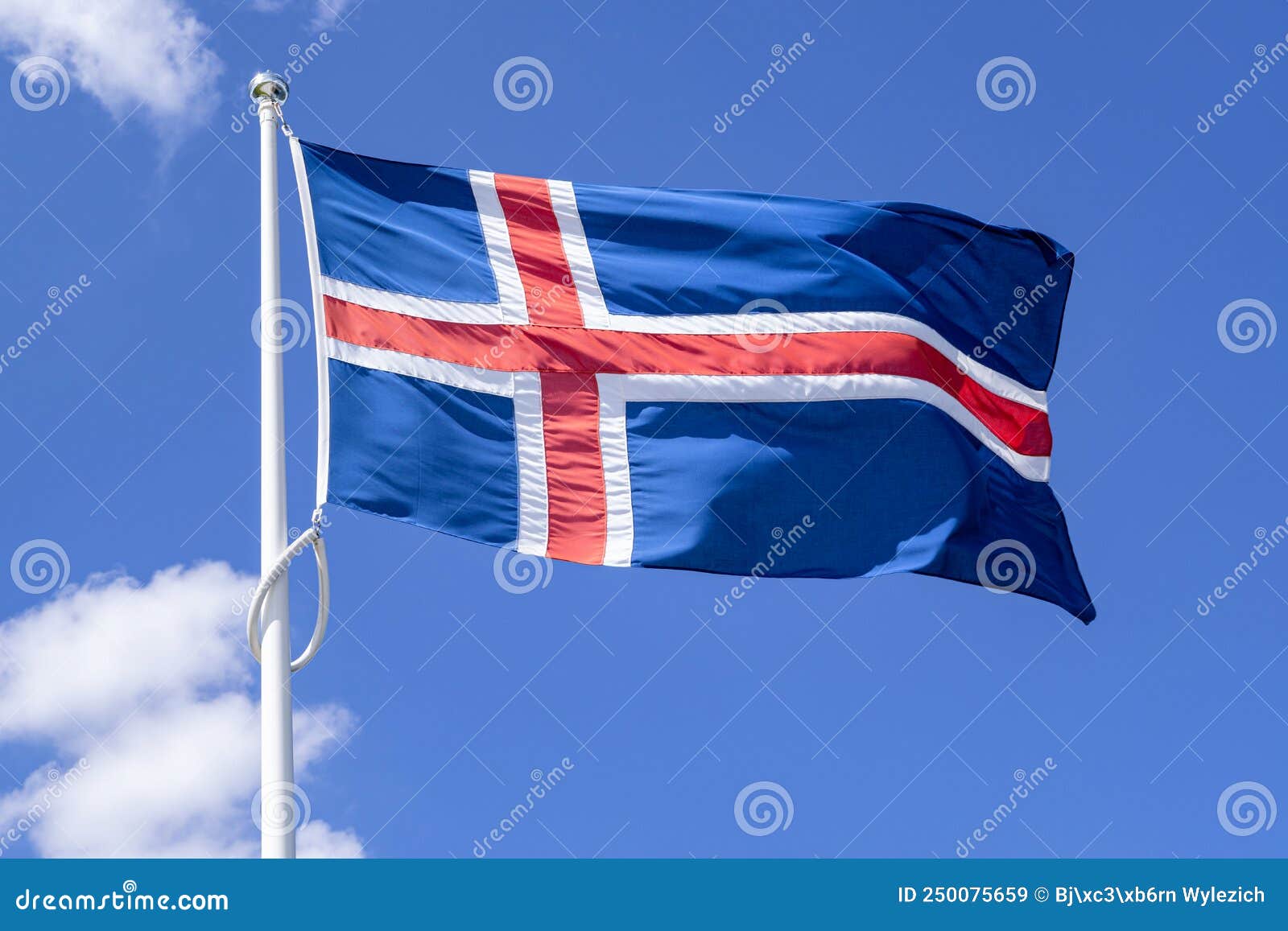 Icelandic flag stock image. Image of nationality, iceland - 250075659