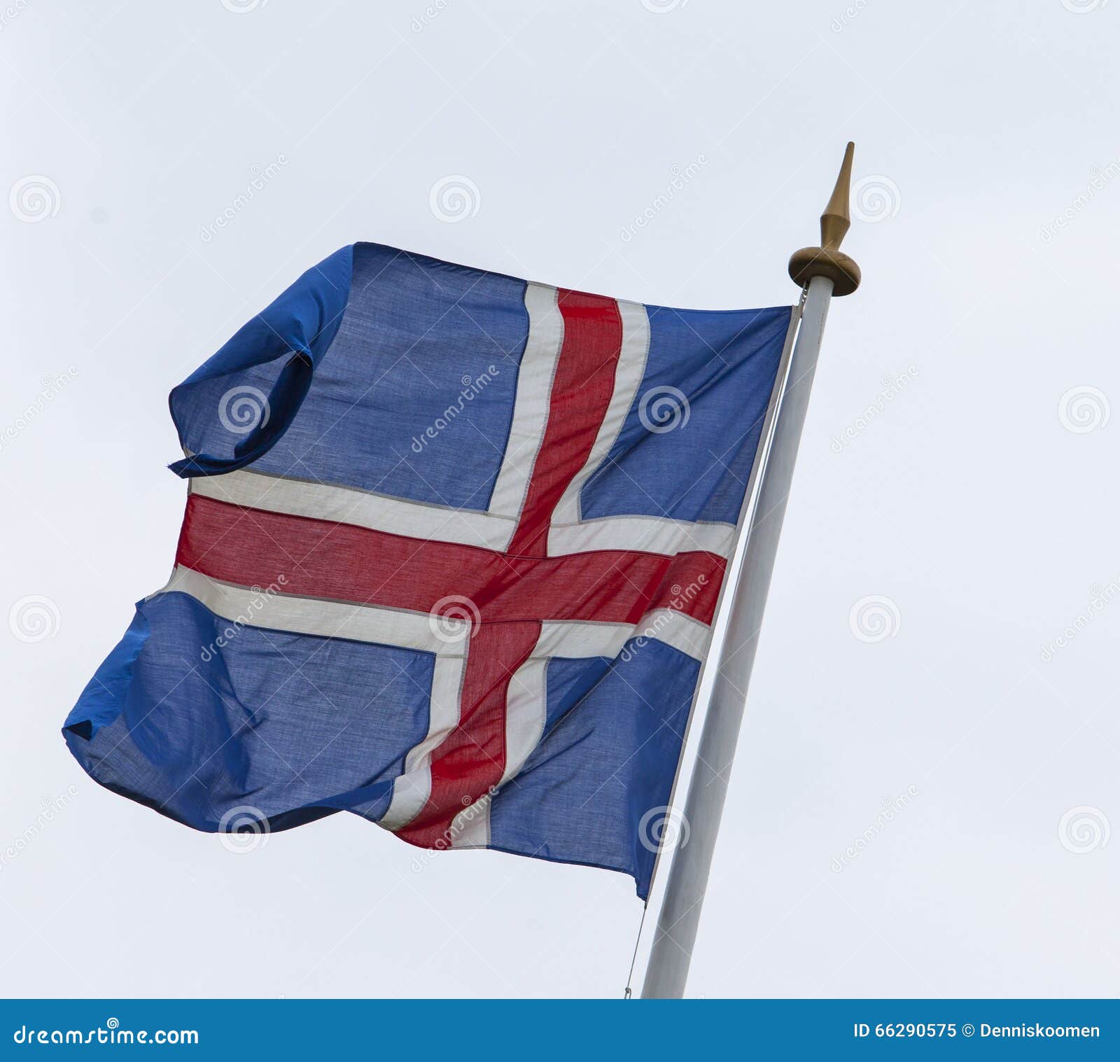 Flag of Iceland stock image. Image of windy, state, 1915 - 66290575