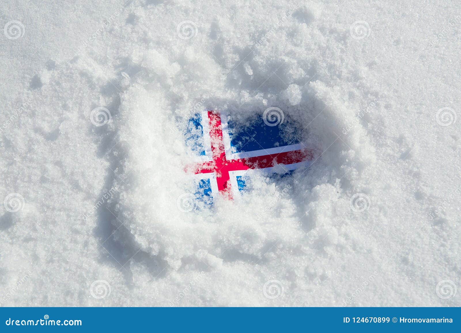 Flag of Iceland in the Snow Stock Image - Image of decoration, business ...