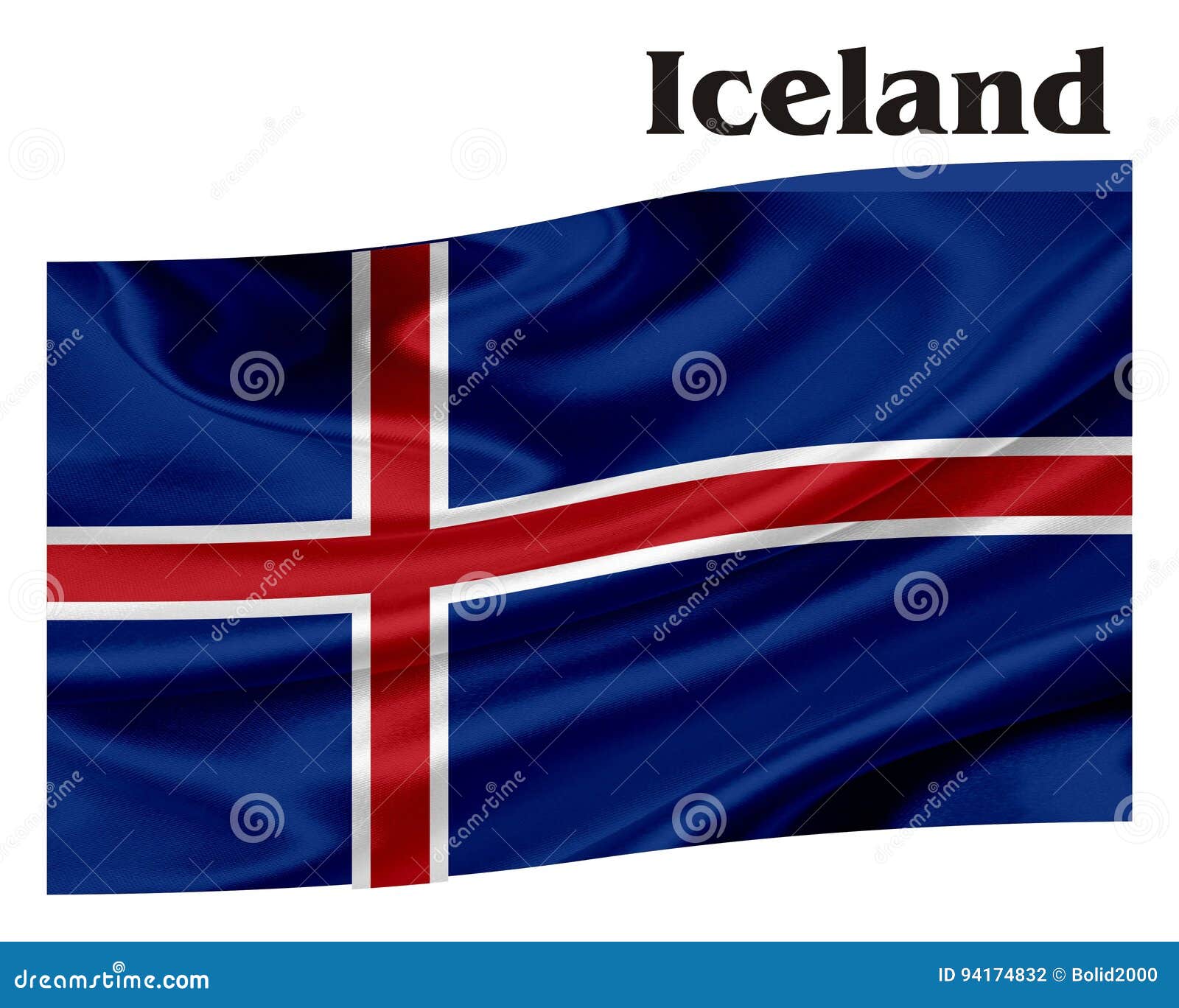 Flag of Iceland with a Word Stock Illustration - Illustration of atlas ...